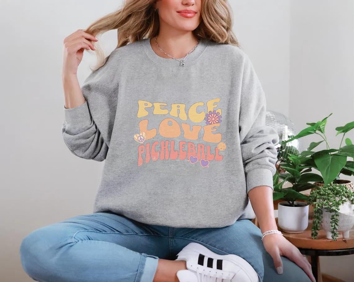 Court Day Pickleball Sweatshirt with Peaceful Rally Vibes, for men ...