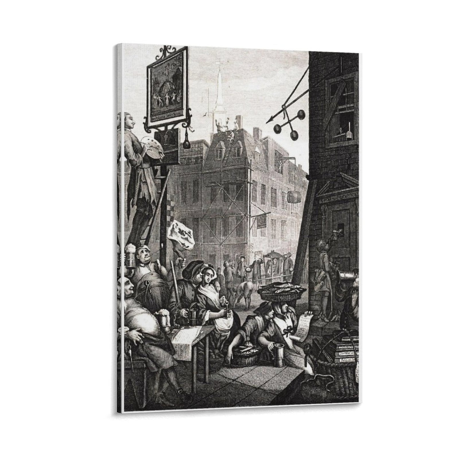 Court Painters William Hogarth Beer Street And Gin Lane Poster Artworks Picture Print Poster ...