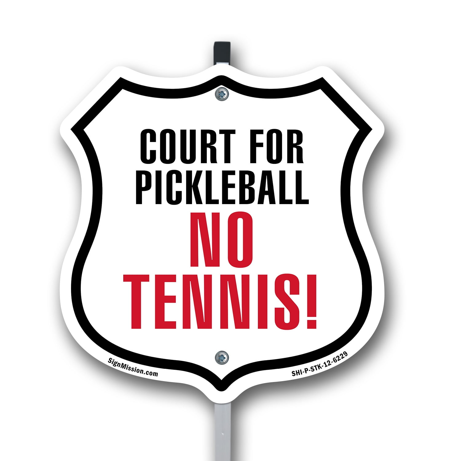 Court for Pickleball No Tennis 12 inch X 12 inch Shield Shaped ...