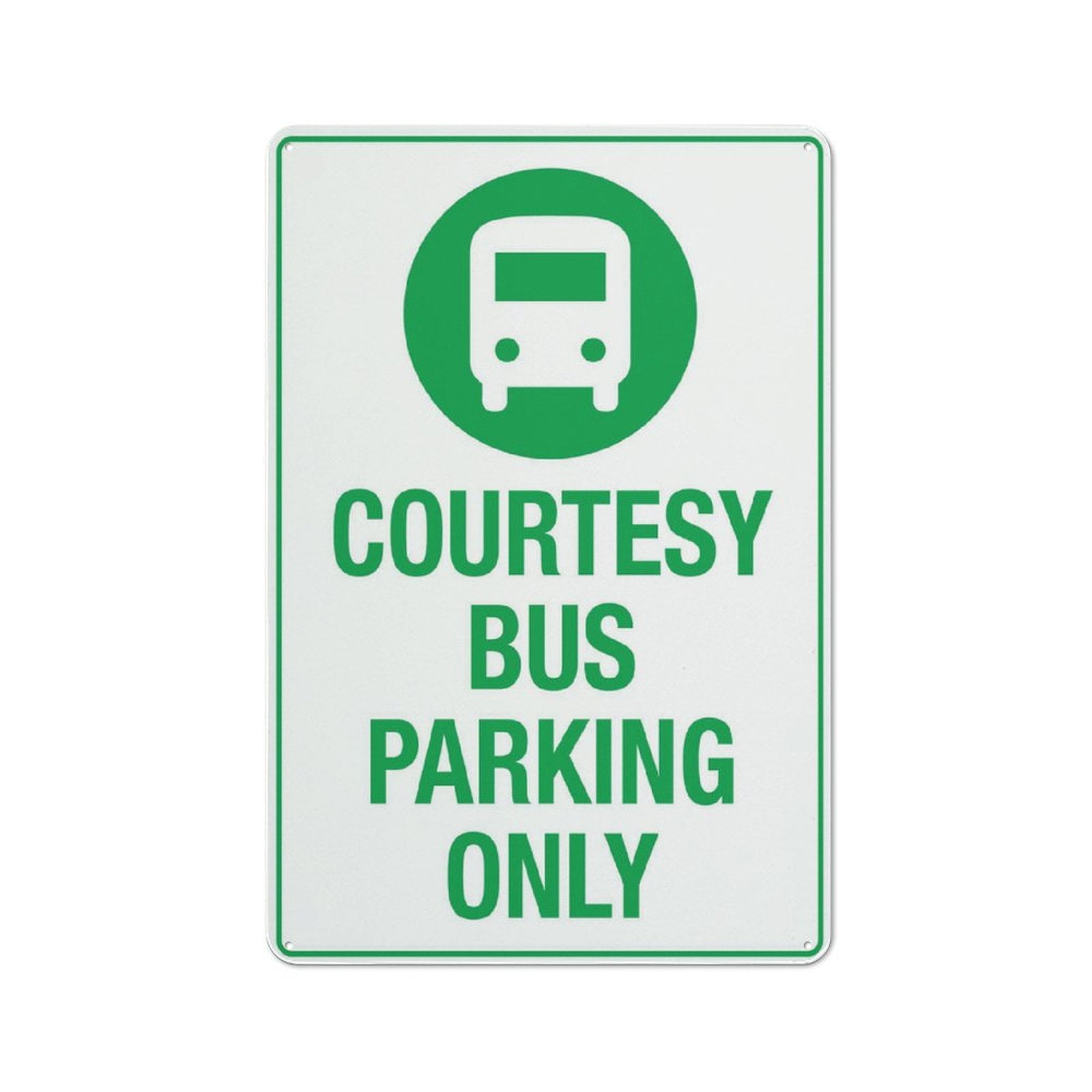 Courtesy Bus Parking Only Sign 12 X 8 Inch Metal Sign, Rustproof ...