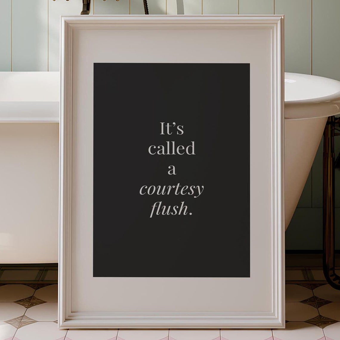 Courtesy Flush Funny Bathroom Art Print Bathroom Wall Decor Guest ...
