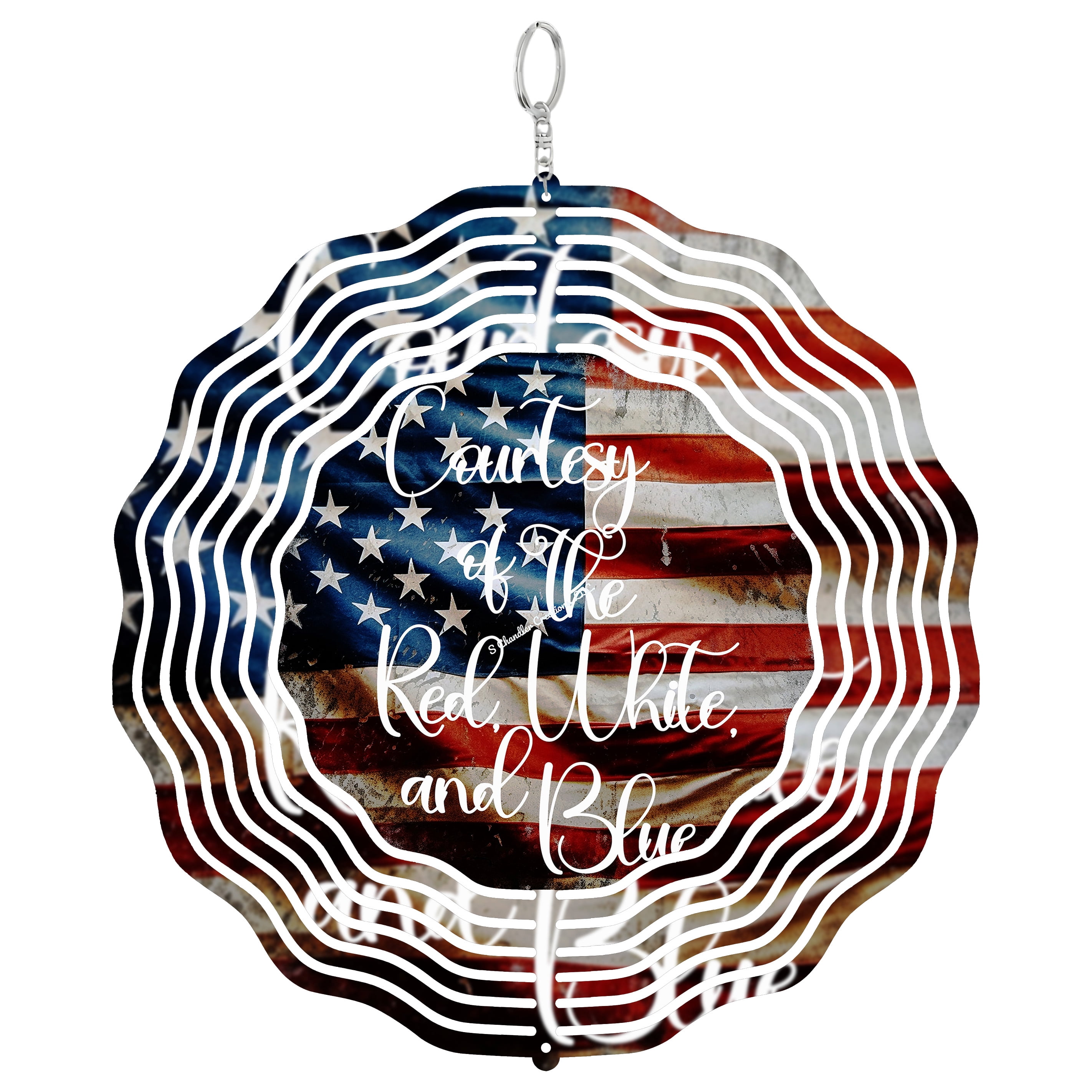 Courtesy Of The Red White And Blue 3D Wind Spinner Patriotic Country ...