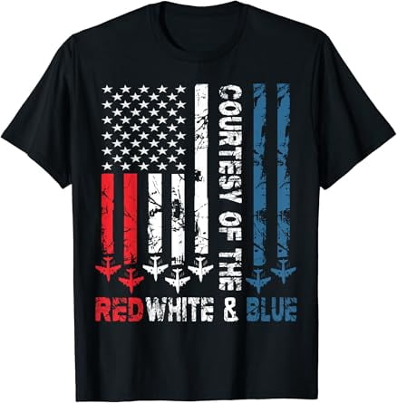 Courtesy Of The Red White And Blue Vintage America US Flag T-Shirt ...
