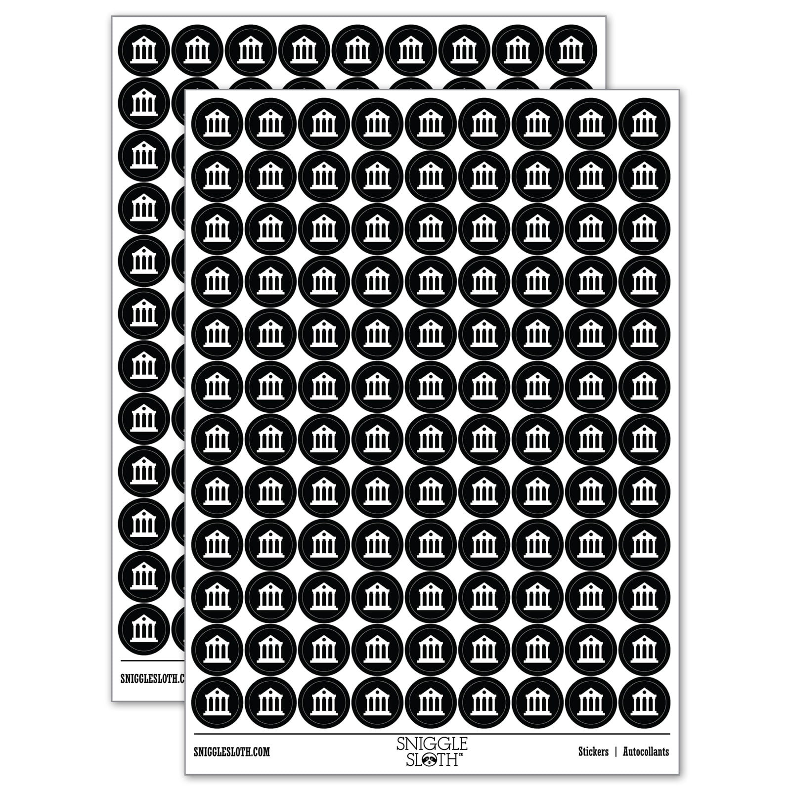Courthouse Justice Legal Lawyer Judge Icon 200+ Round Stickers - Black ...