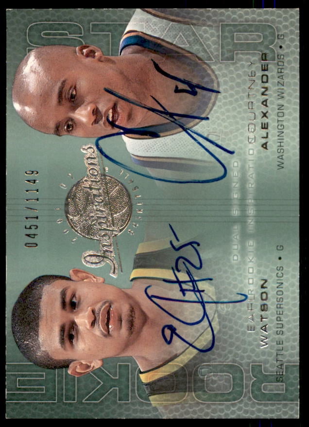 Courtney Alexander AU/Earl Watson AU Rookie 2001-02 Upper Deck ...