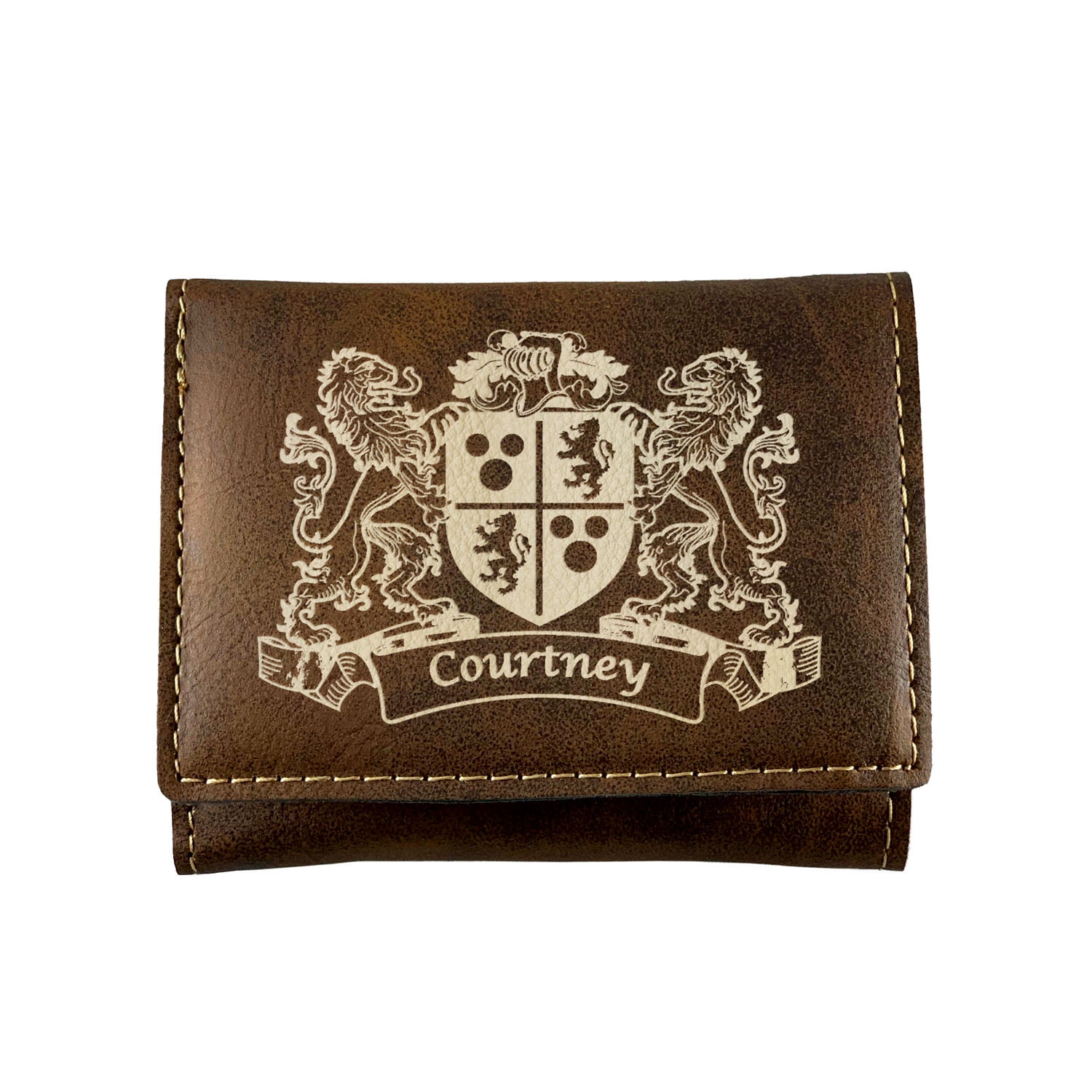 Courtney Irish Coat of Arms Rustic Leather Wallet - Walmart.com