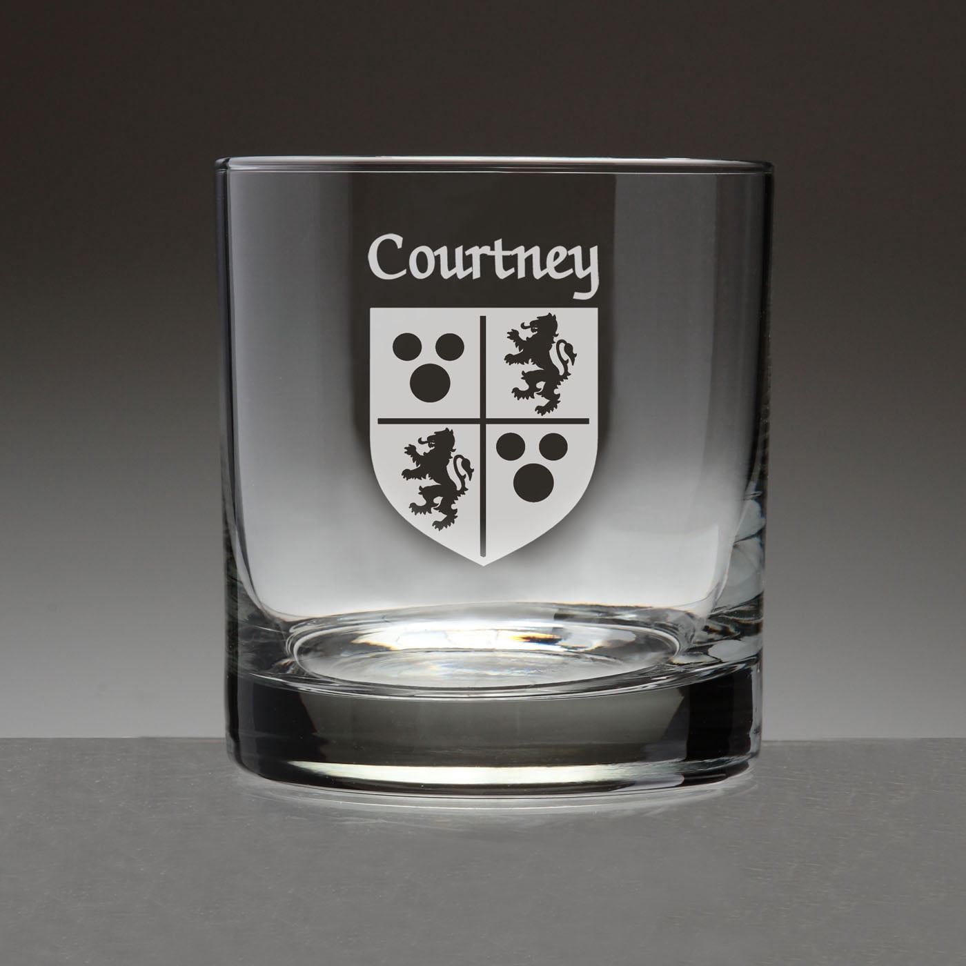 Courtney Irish Coat of Arms Tumbler Glasses - Set of 4 (Sand Etched ...