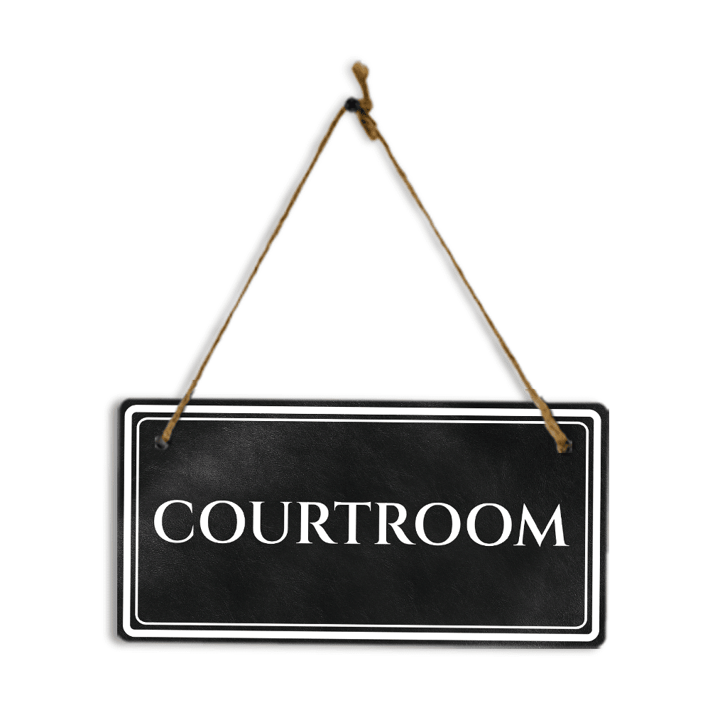 Courtroom 5" x 10" Hanging Wall or Door Sign | Legal and Court House ...