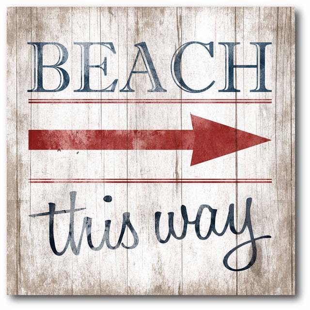 Courtside Market Beach This Way Gallery-Wrapped Canvas Wall Art, 16x16 ...