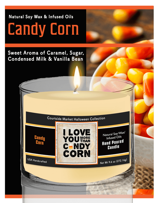 Courtside Market Candy corn Soy Wax Candle in Glass Jar - Walmart.com