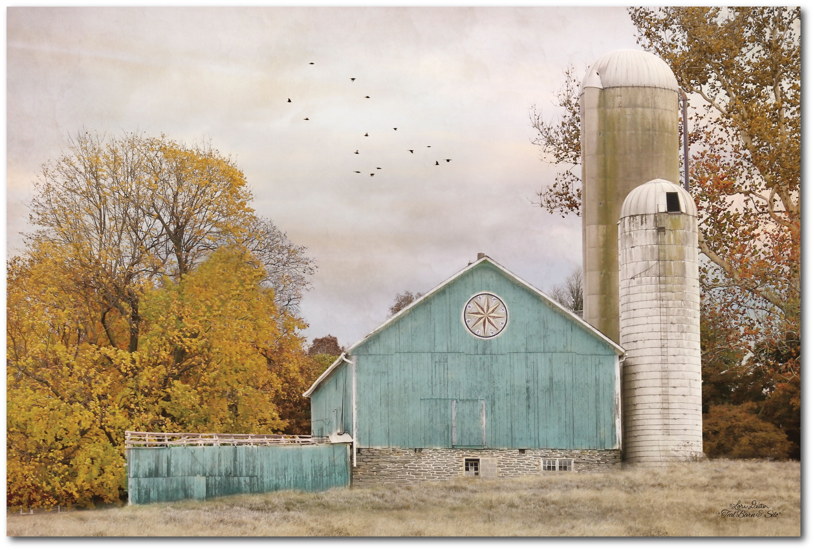 Courtside Market Teal Barn and Silo Canvas Wall Art - 24x36 - Walmart.com
