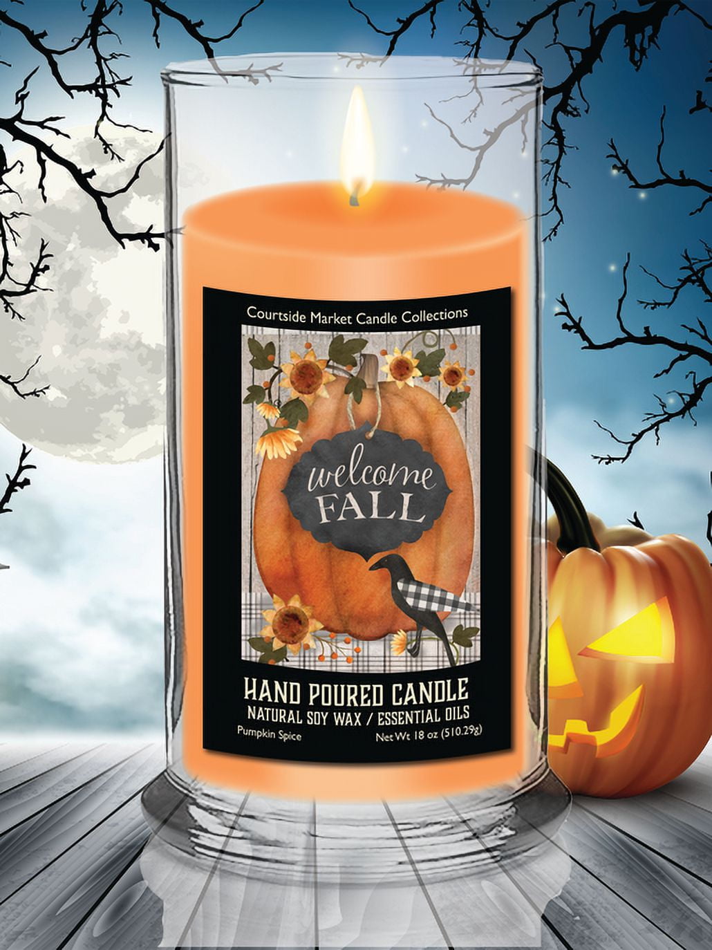 Courtside Market Welcome Fall Status Candle Glass - Walmart.com
