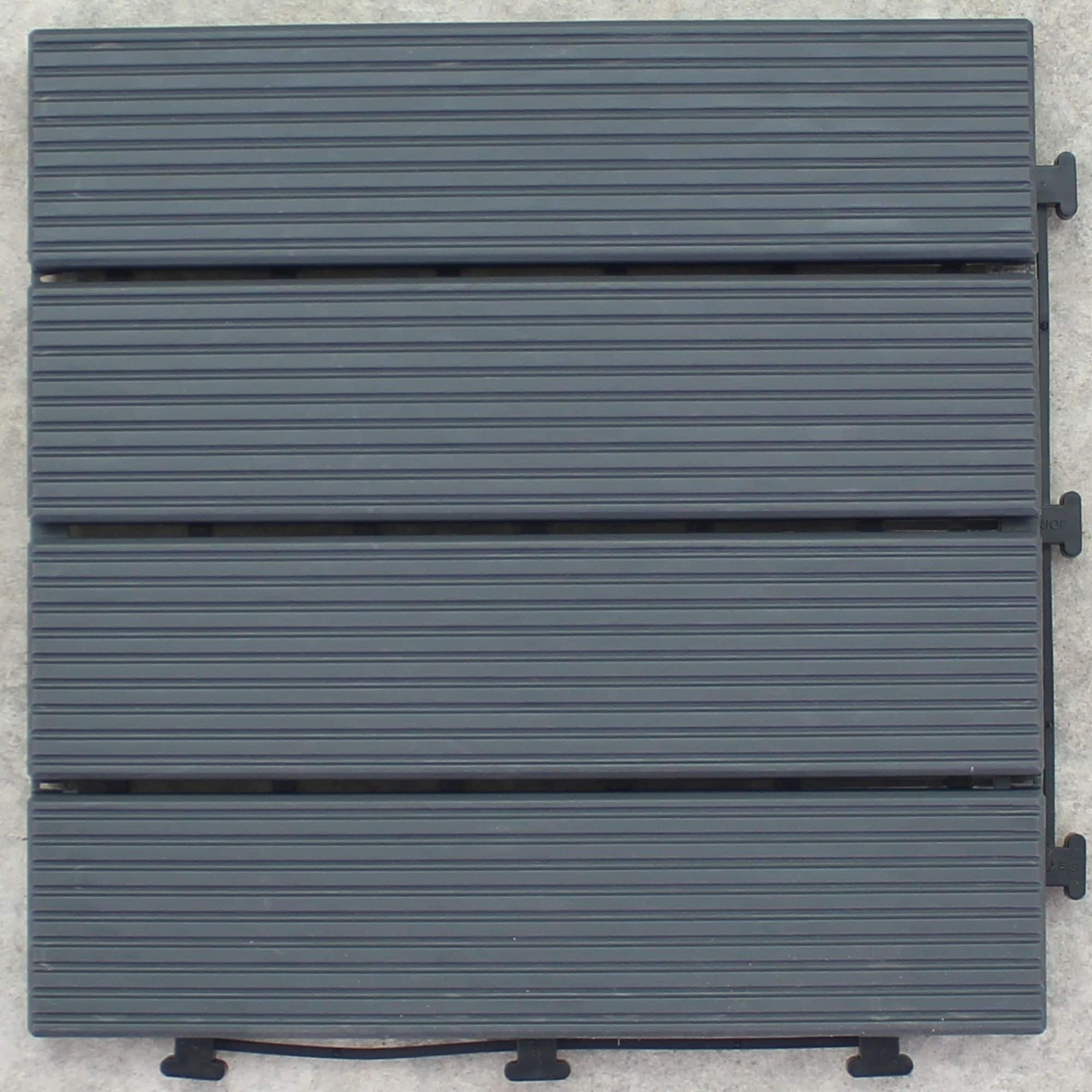 Courtyard Casual Plastic 12" x 12" Deck Tile Pack of 9 Charcoal Gray ...