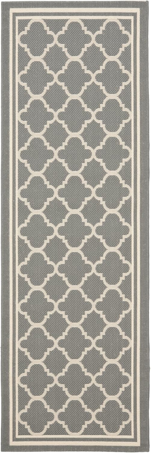 Courtyard Collection 2'3" X 14' Anthracite/Beige CY6918 Trellis Indoor ...