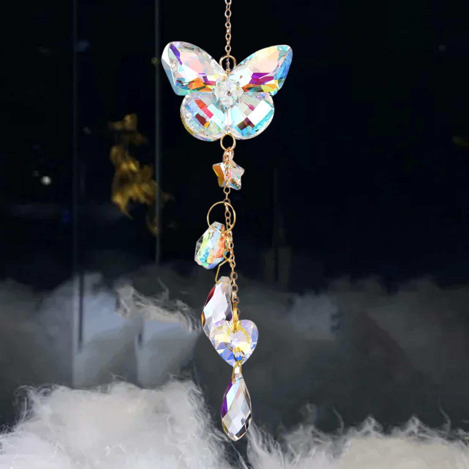 Courtyard Decoration Window Hanging Crystal Catcher Wind Chime Pendant ...