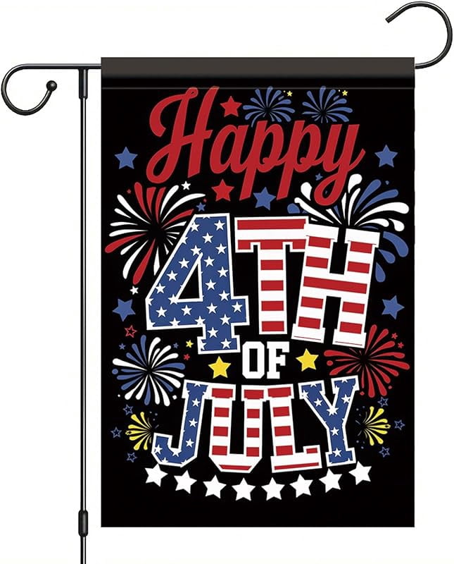 Courtyard Happiness July 4th Garden Flag 12*180 inches Double-sided ...