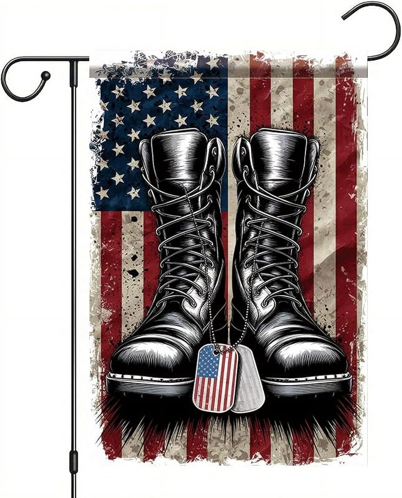 Courtyard Happiness July 4th Garden Flag 12*180 inches Double-sided ...