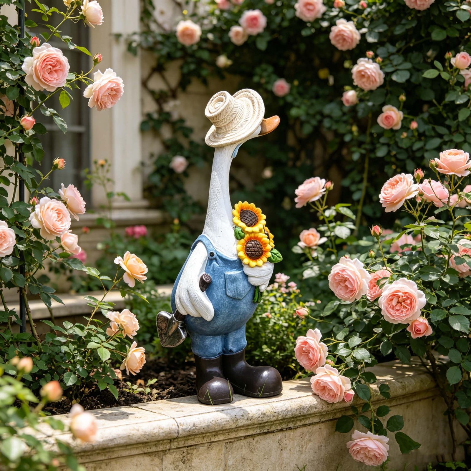 Courtyard Resin Garden Statue Decorative Figurine Outdoor Yard Ornament ...