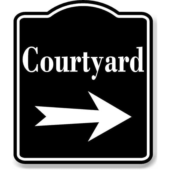 Courtyard Right Arrow BLACK Aluminum Composite Sign, 15"x18" - Walmart.com