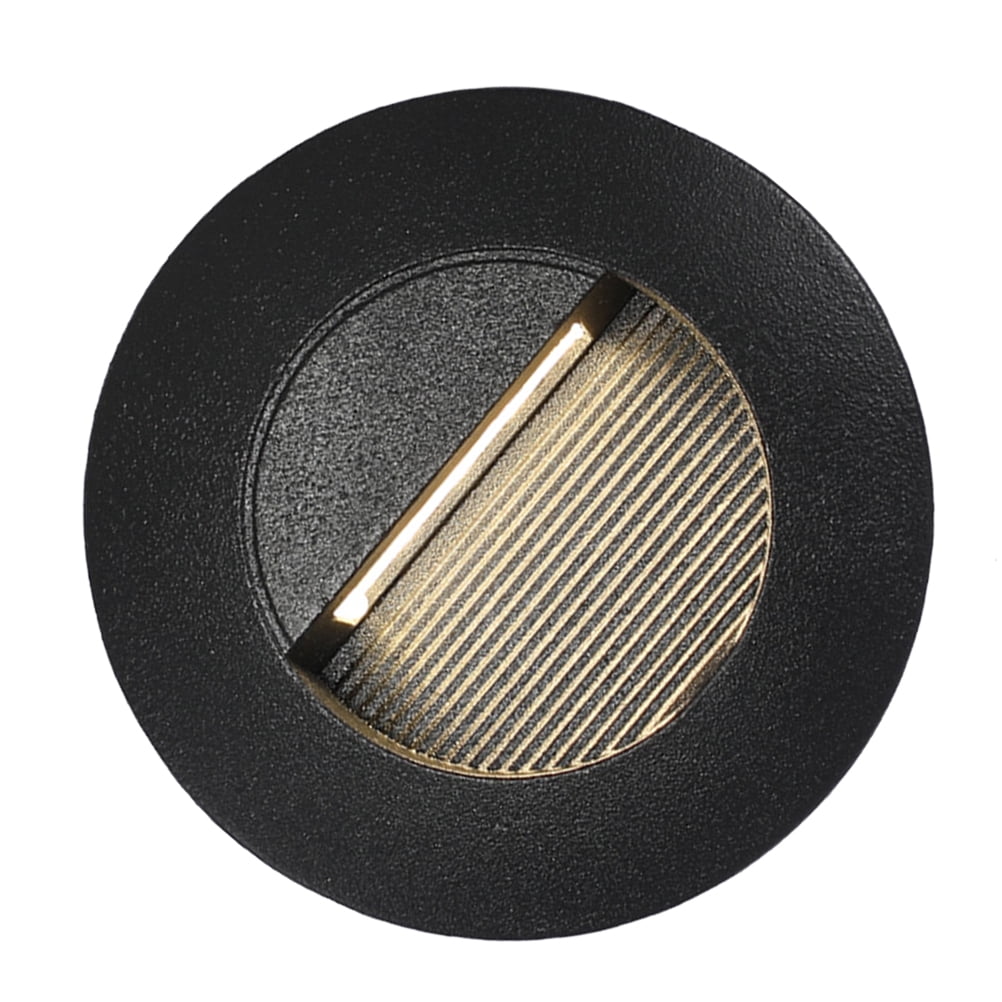 Courtyard Step Lamp Recessed Light Exterior Solar Fixture Black ...