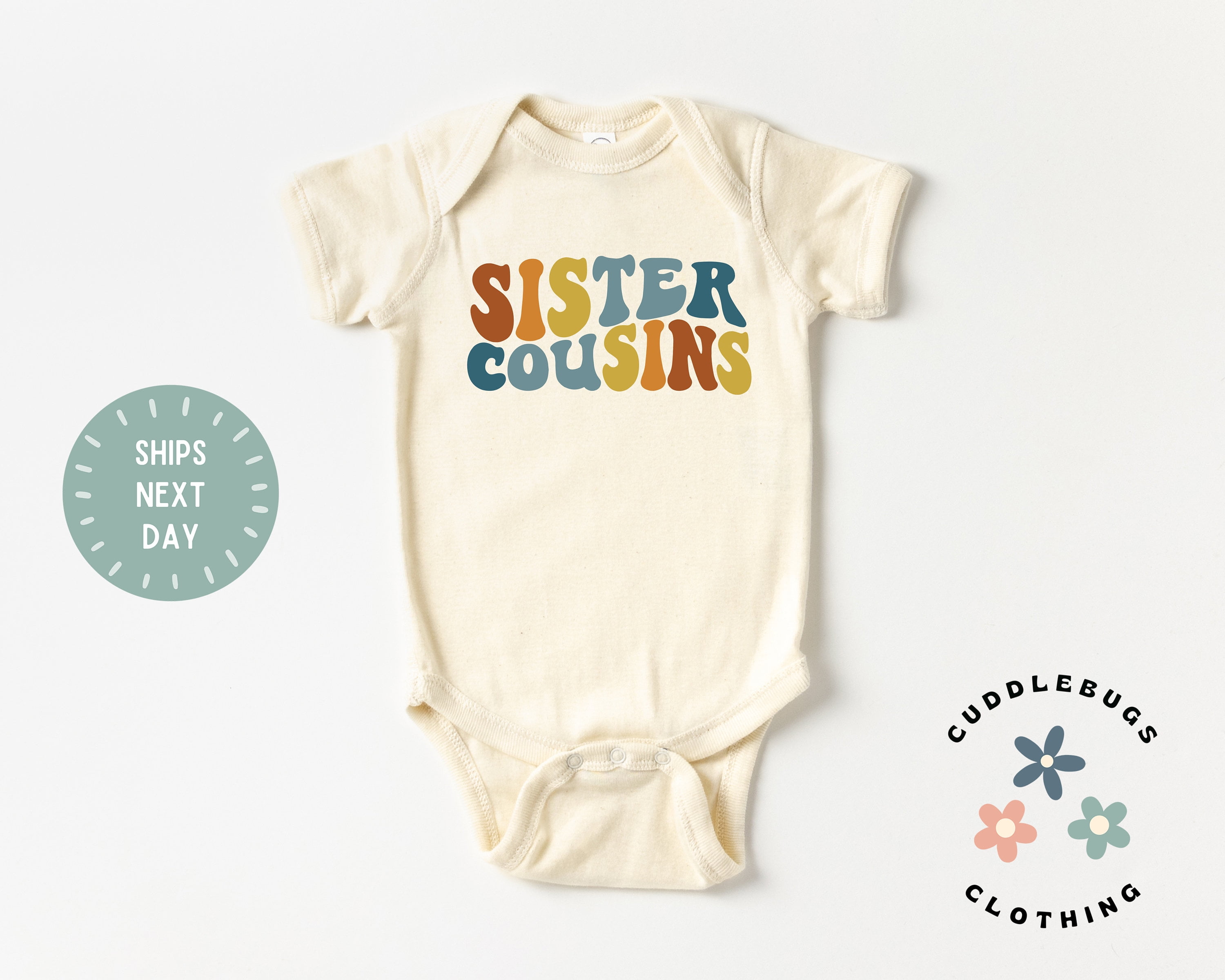 Cousin Baby Onesies Bodysuit, Retro Sister Cousin Baby Girl Bodysuit ...