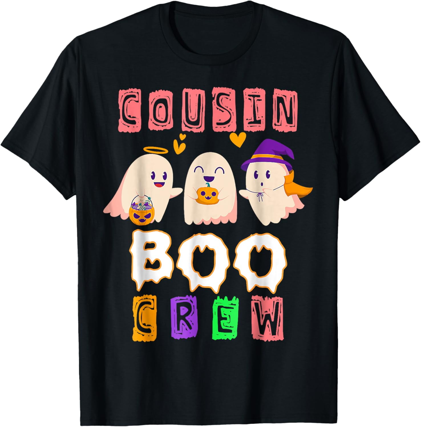 Cousin Boo Crew Cute Ghost Spooky Family Friends Witch Match T-Shirt ...