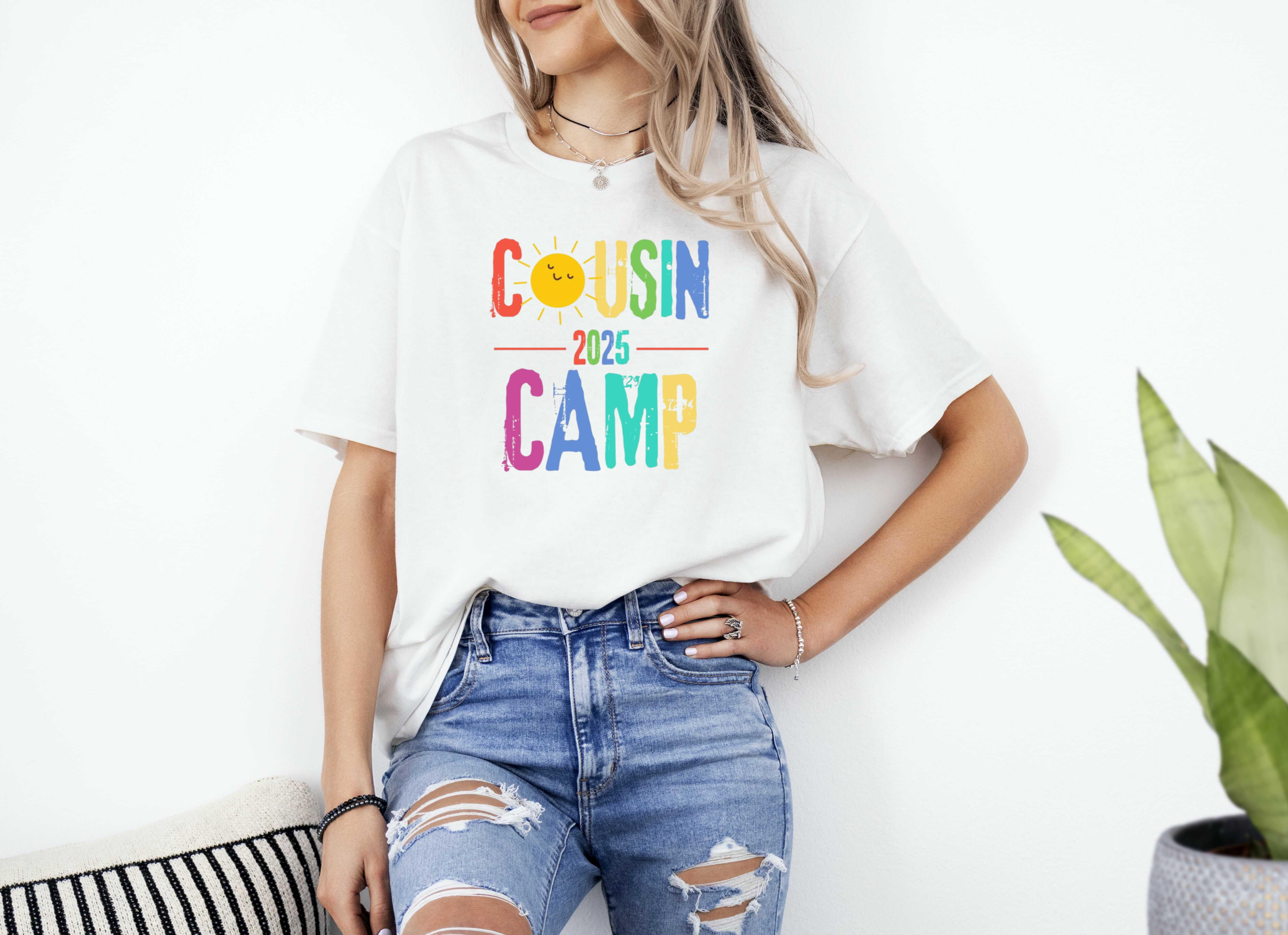 Cousin Camp 2025 Fun Outdoor Adventure Family Reunion Camping Crew T-Shirt, for men & women, up ...