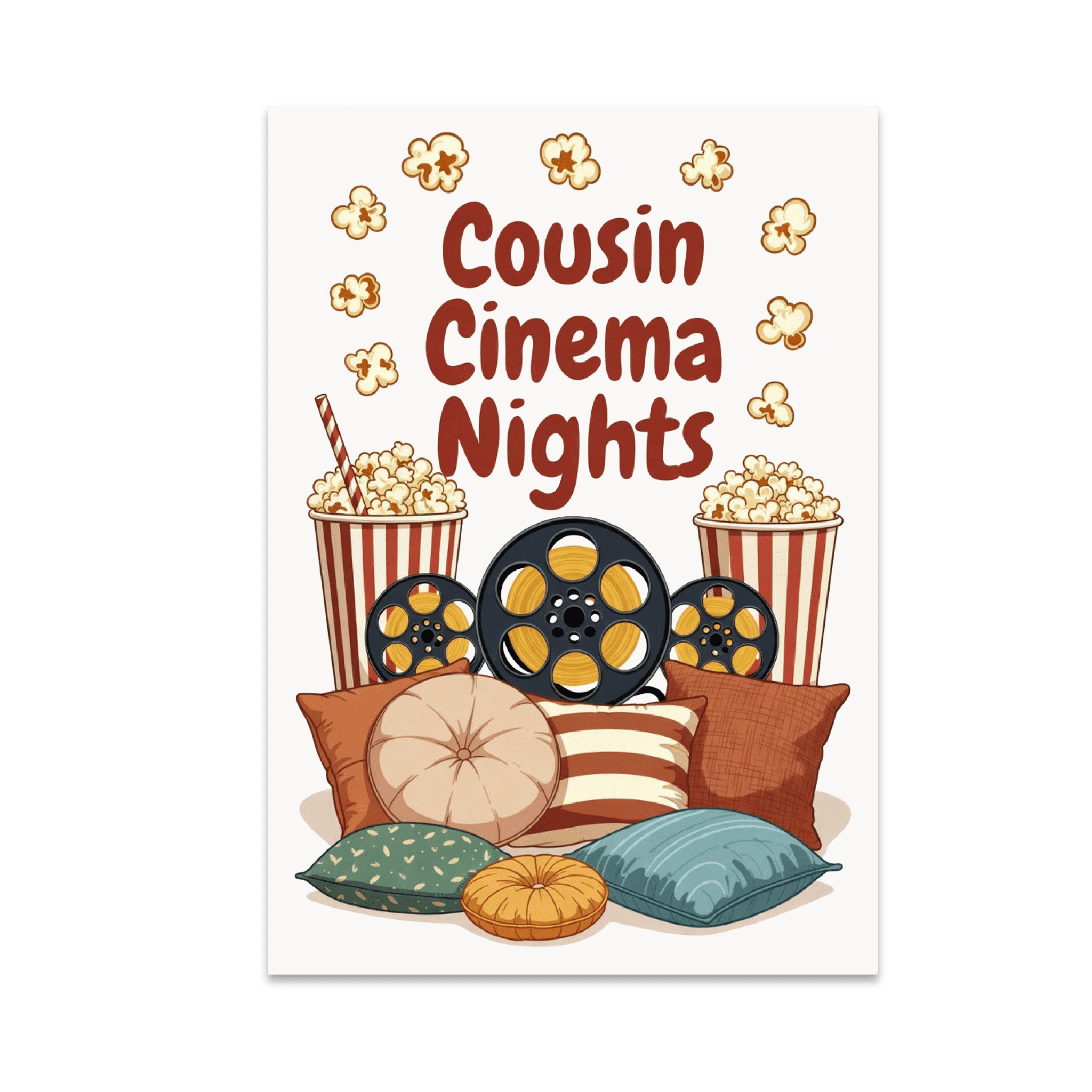 Cousin Cinema Nights Movie Marathon Poster - Family Movie Fun - 13x19 ...
