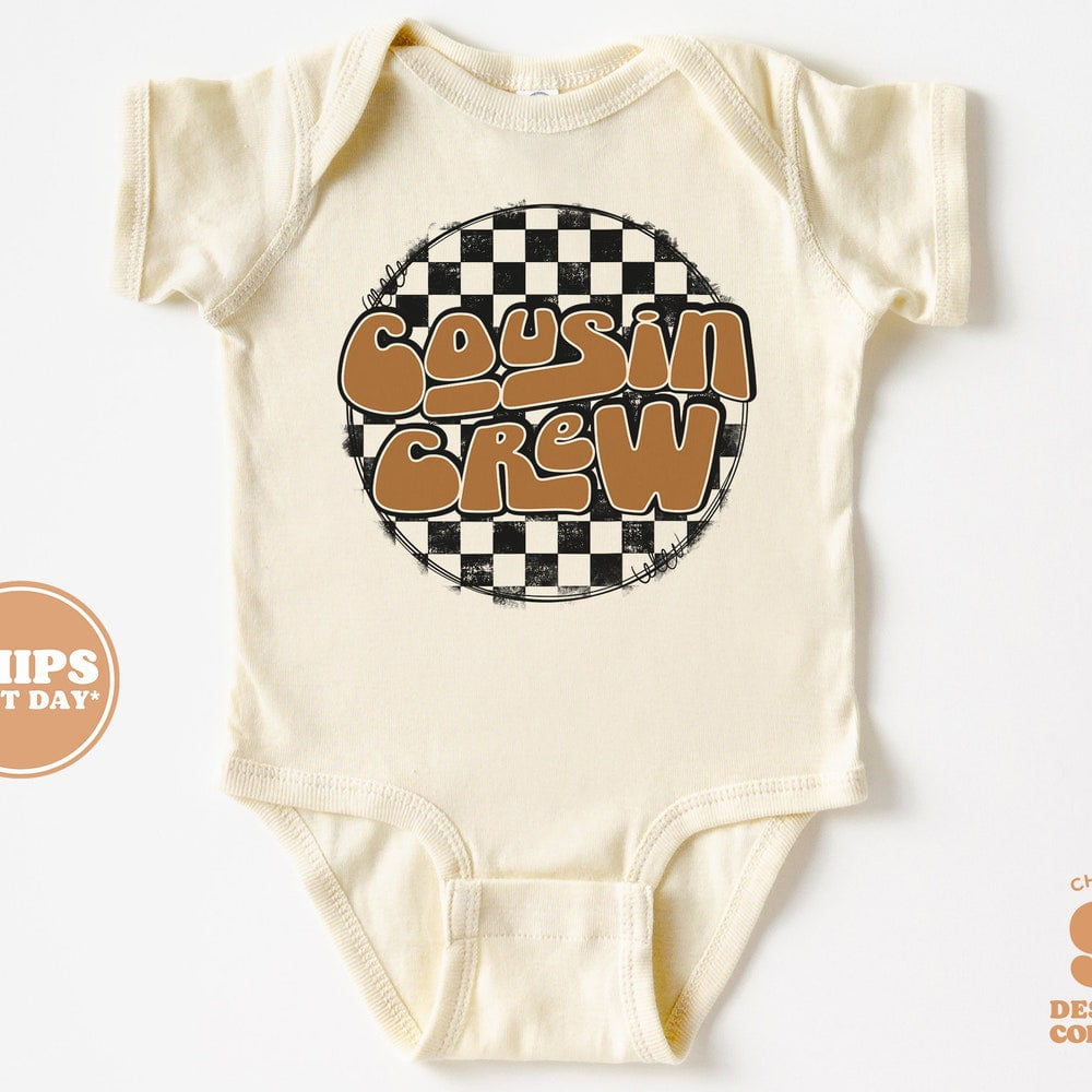 Cousin Crew Baby Bodysuit, Retro Gender Neutral Pregnancy Announcement Bodysuit, Boys Baby ...