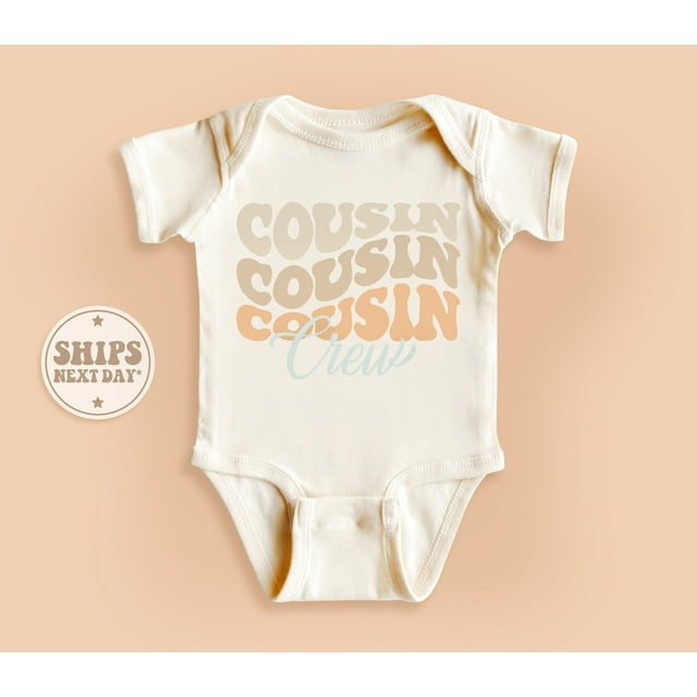 Cousin Crew Baby Onesie, Retro Cousin Natural Bodysuit, Cousin Crew Gift, New Cousin Bodysuit ...