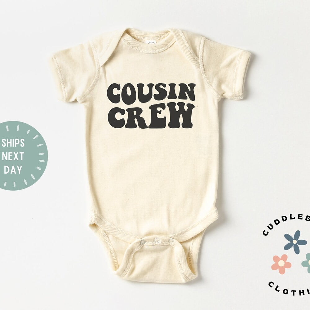 Cousin Crew Baby Onesies Bodysuit - Boho Baby Cousin Bodysuit - Matching Cousin Gray Bodysuit ...