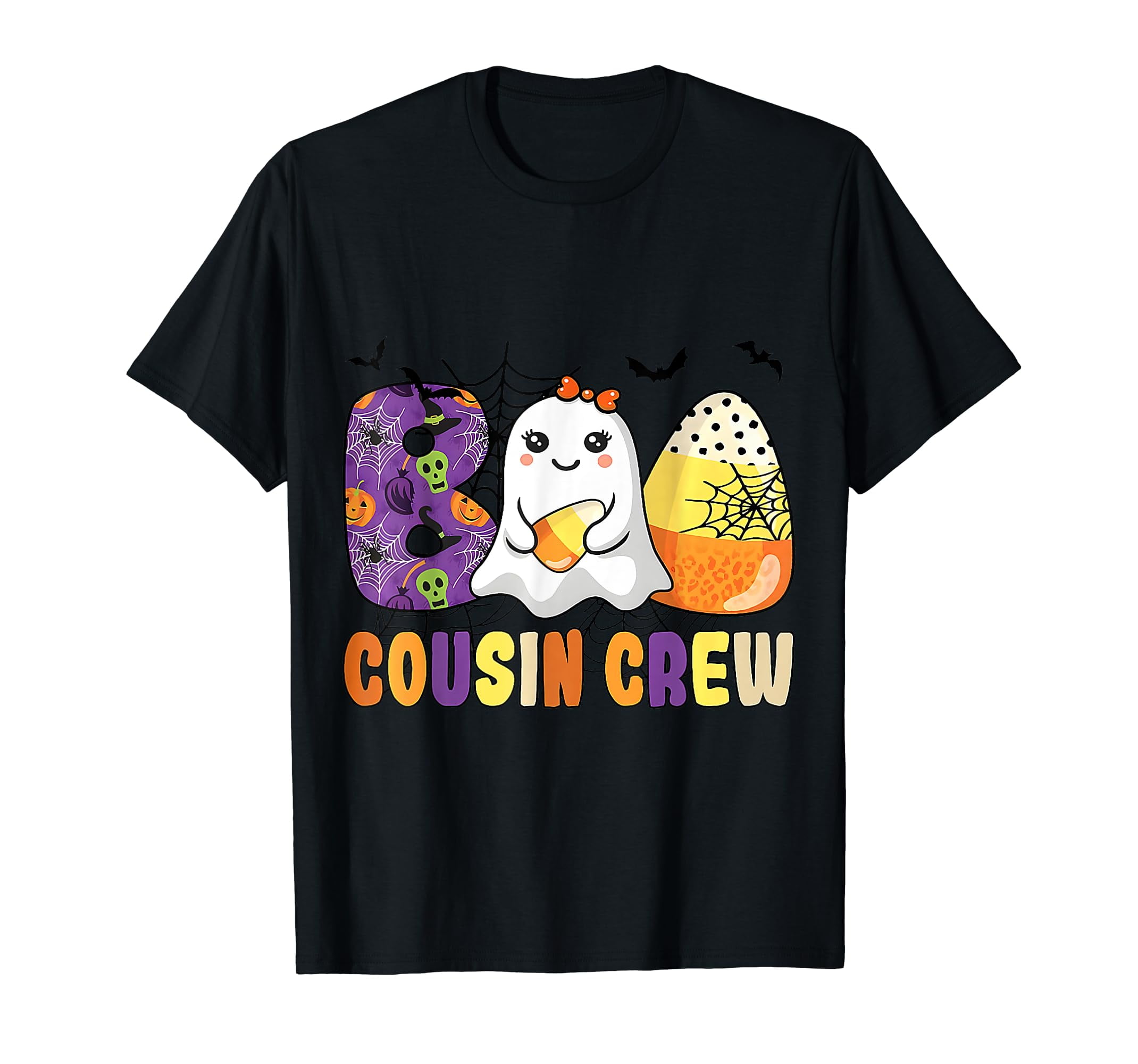 Cousin Crew Boo Retro Groovy Spooky Ghost Hippie Halloween T-Shirt ...