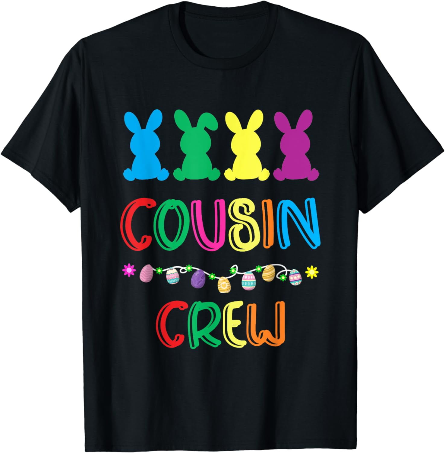 Cousin Crew Cute Bunny Rabbit Matching Easter Day Party T-Shirt ...