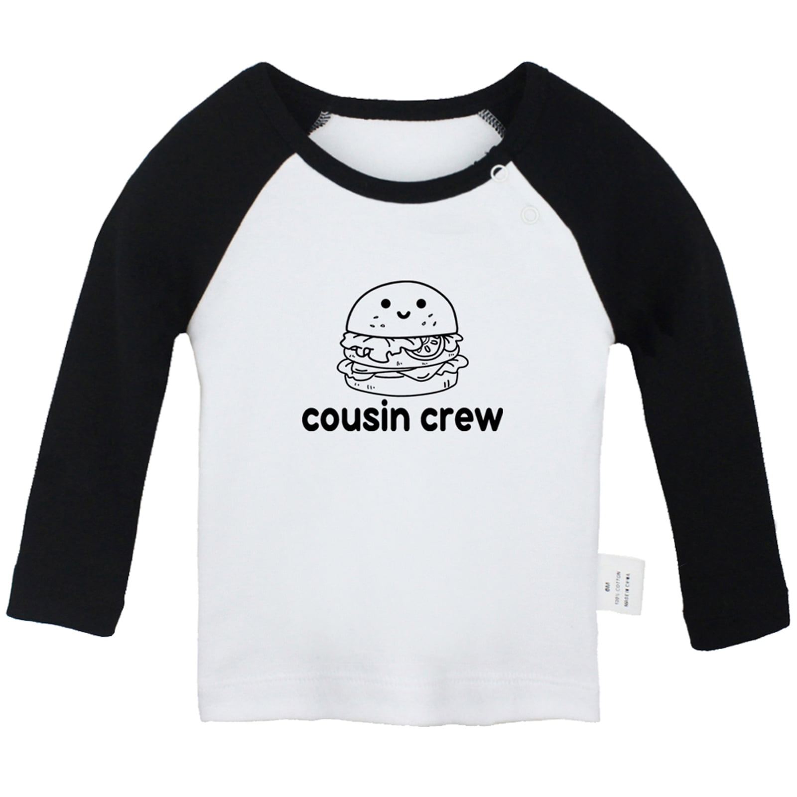 Cousin Crew & Hamburger Image Print T shirt For Baby, Newborn Babies T ...