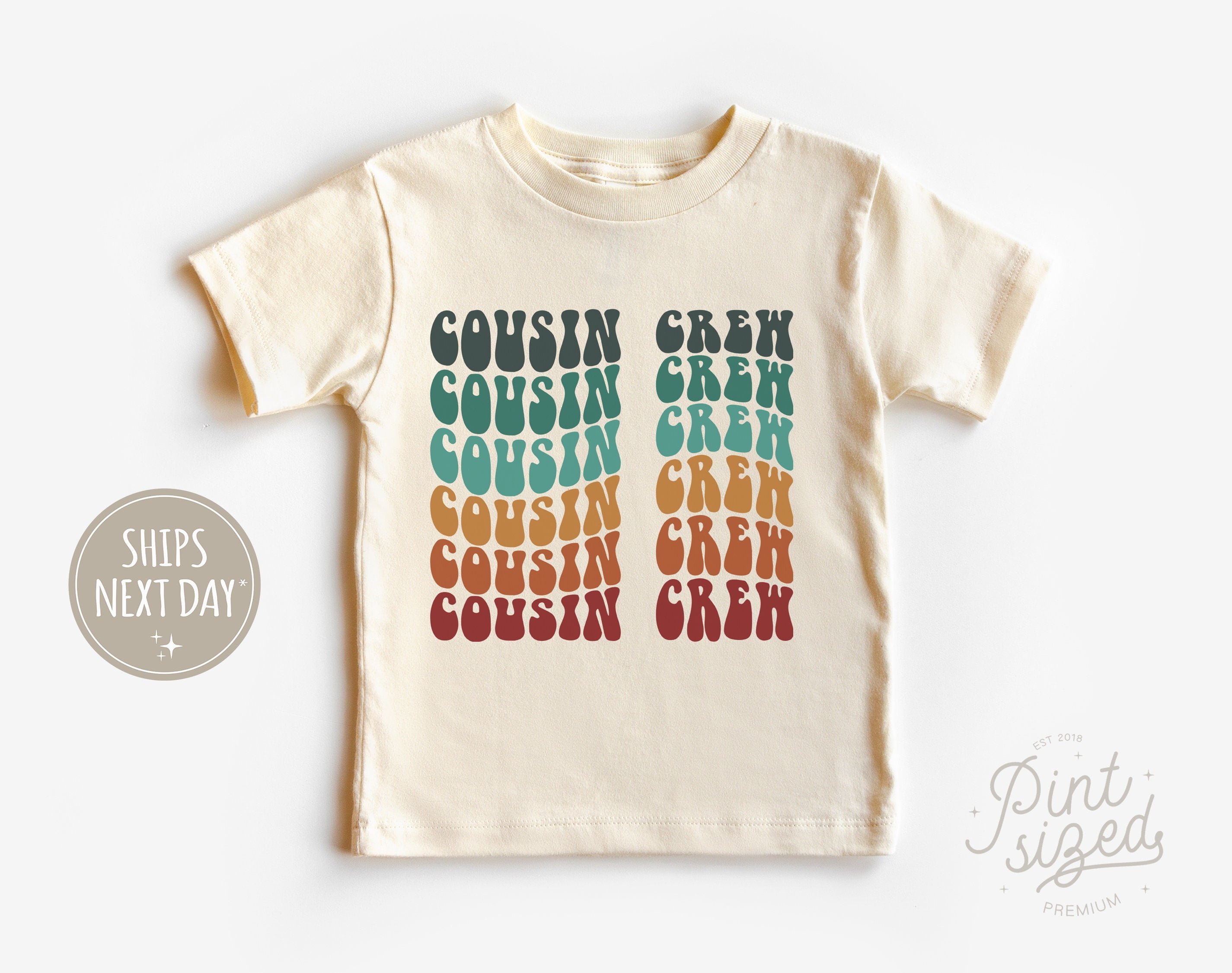 Cousin Crew Toddler Shirt, Boho Retro Kids Rainbow Shirt, Matching Cousins Toddler Tee TODDLER ...