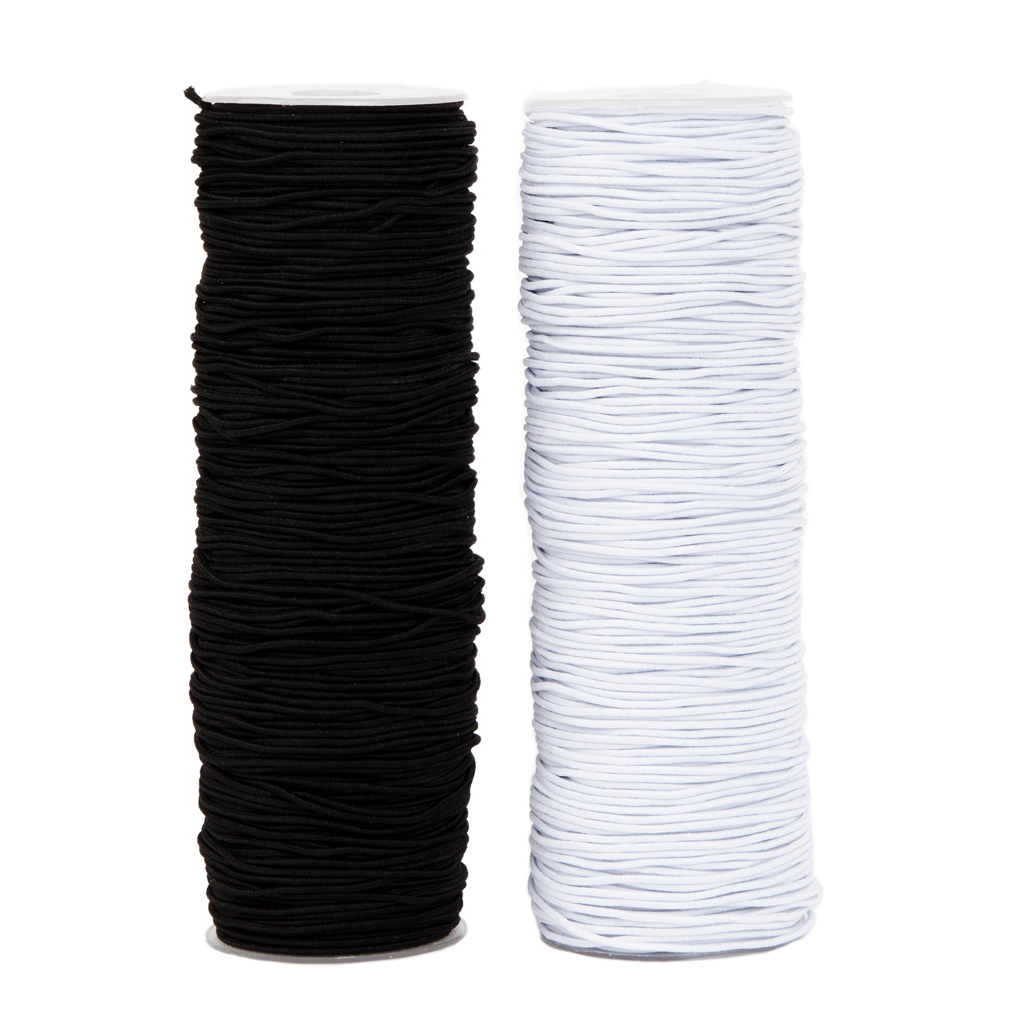 Cousin DIY 1 mm Black & White Stretch Cord 2-Pack – 150 ft Rubber ...