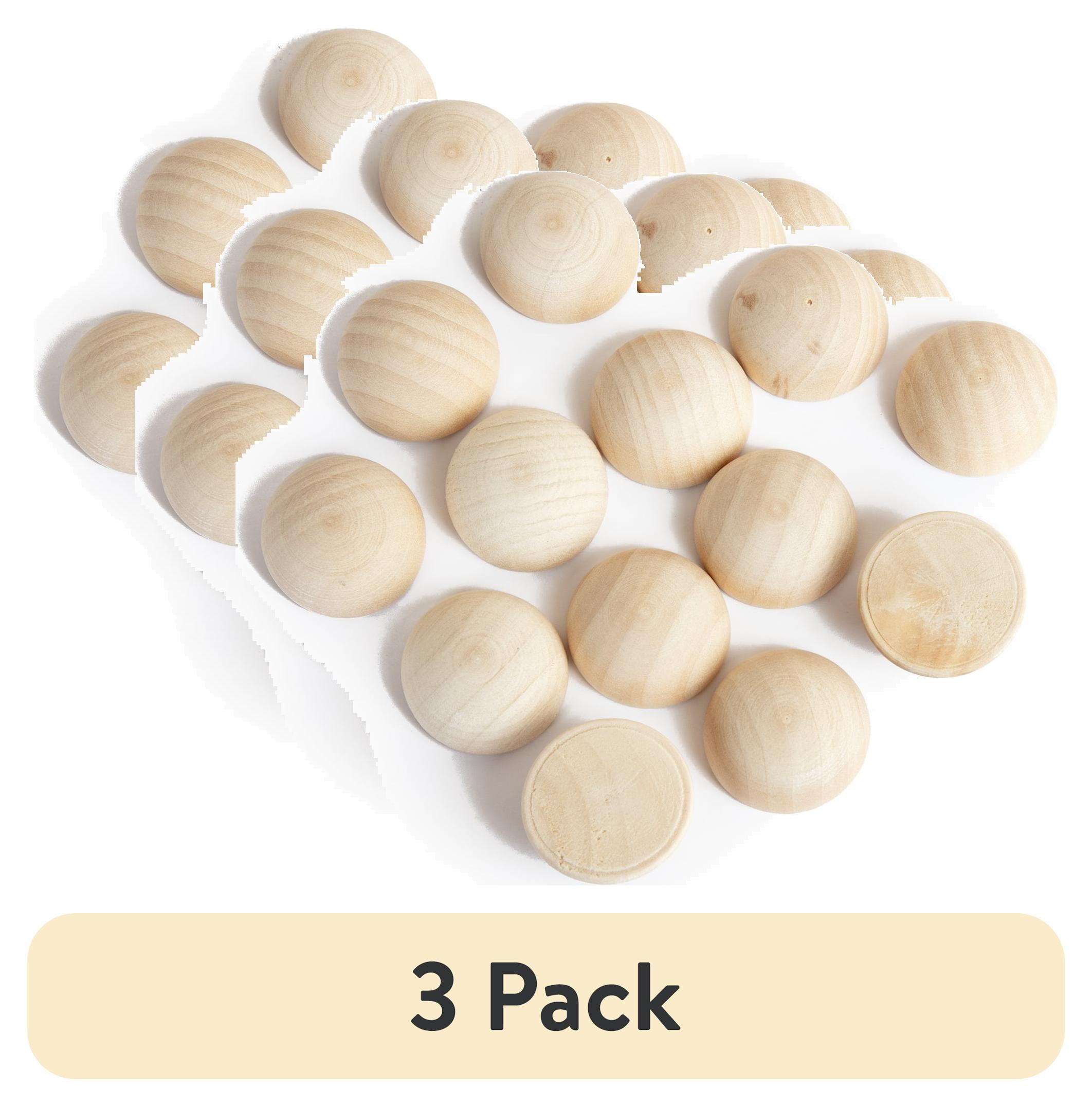 (3 pack) Cousin DIY 13 Pc Split Natural Wood Balls 25.4MM/1” - Walmart.com