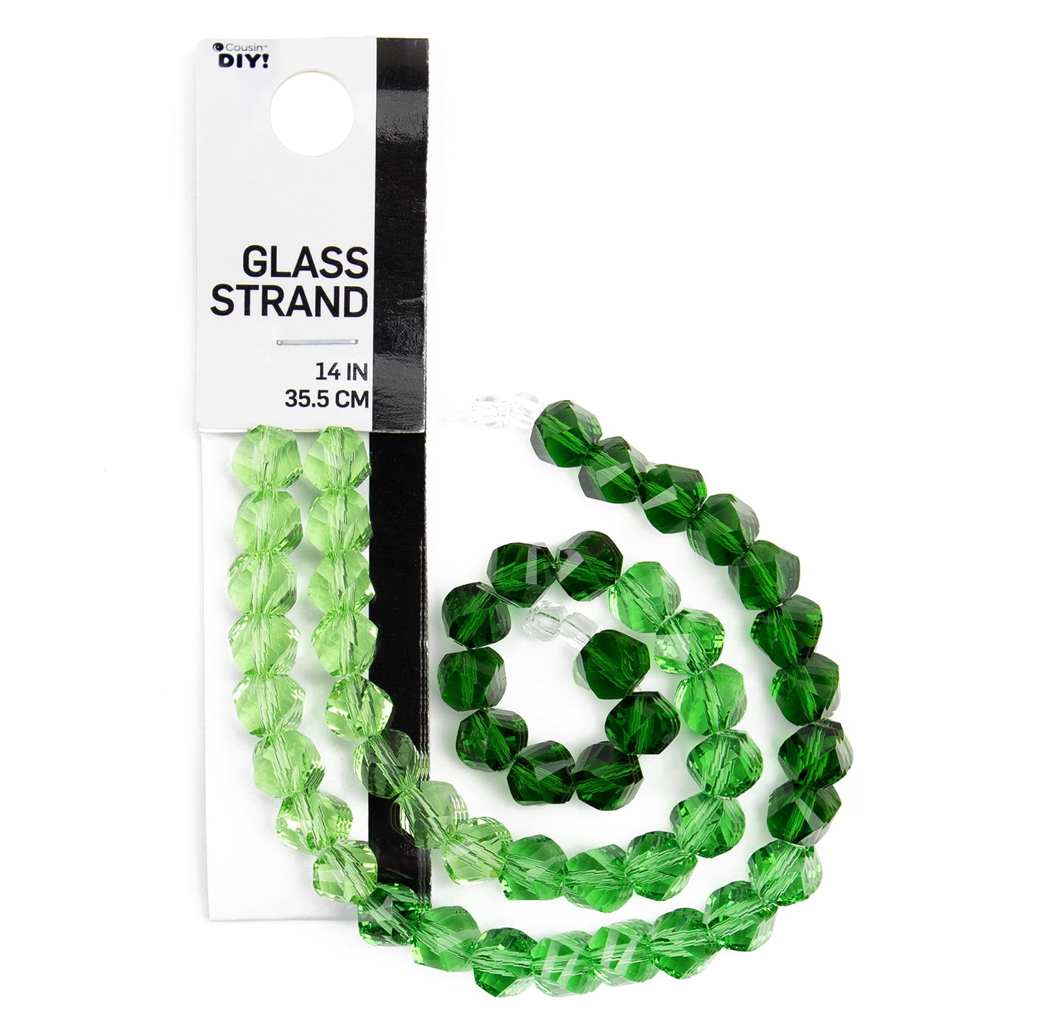 Cousin DIY 2-Strand Ombre Green Octahedron Glass Beads, 50 Piece, Adult ...