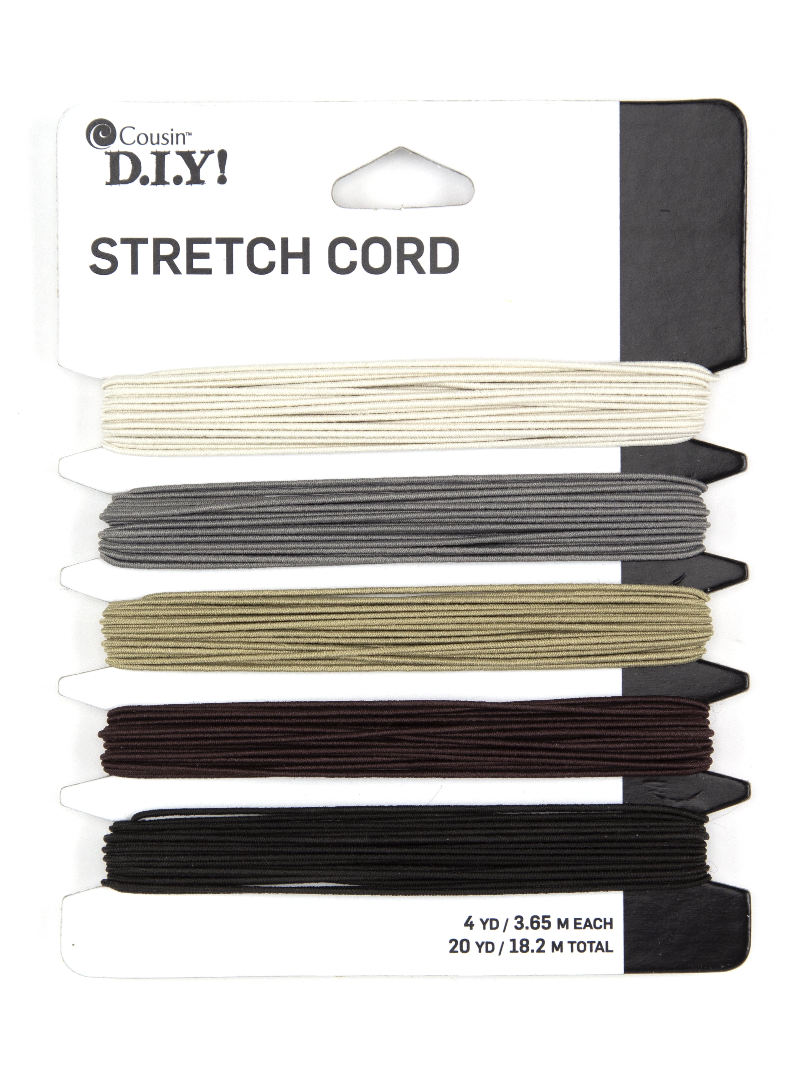 Cousin DIY 20 yd Fabric Neutral Stretch Cord, Brown, 5 Piece Roll ...
