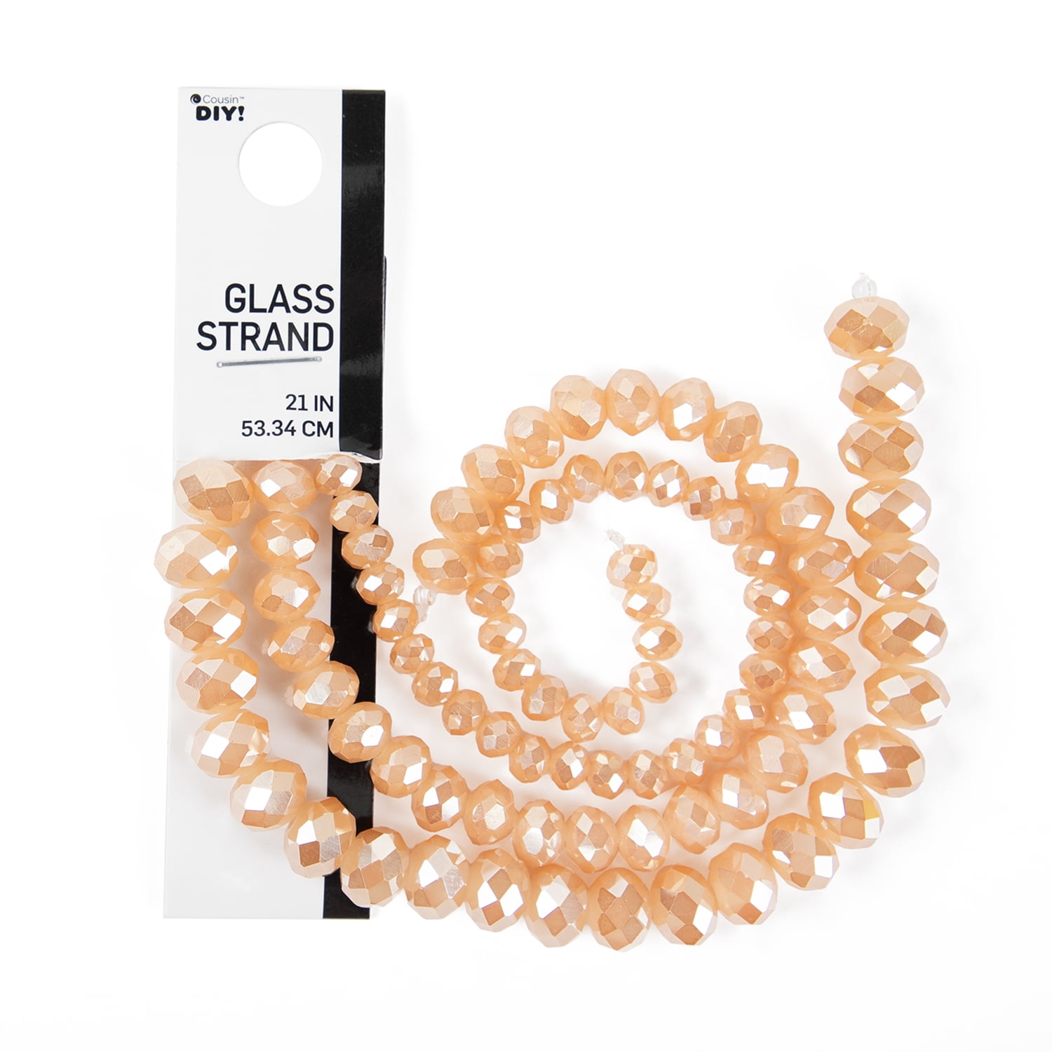 Cousin DIY 3-Strand Peach AB Glass Rondelle Beads 4/6/8 mm, 7 in/Strand ...