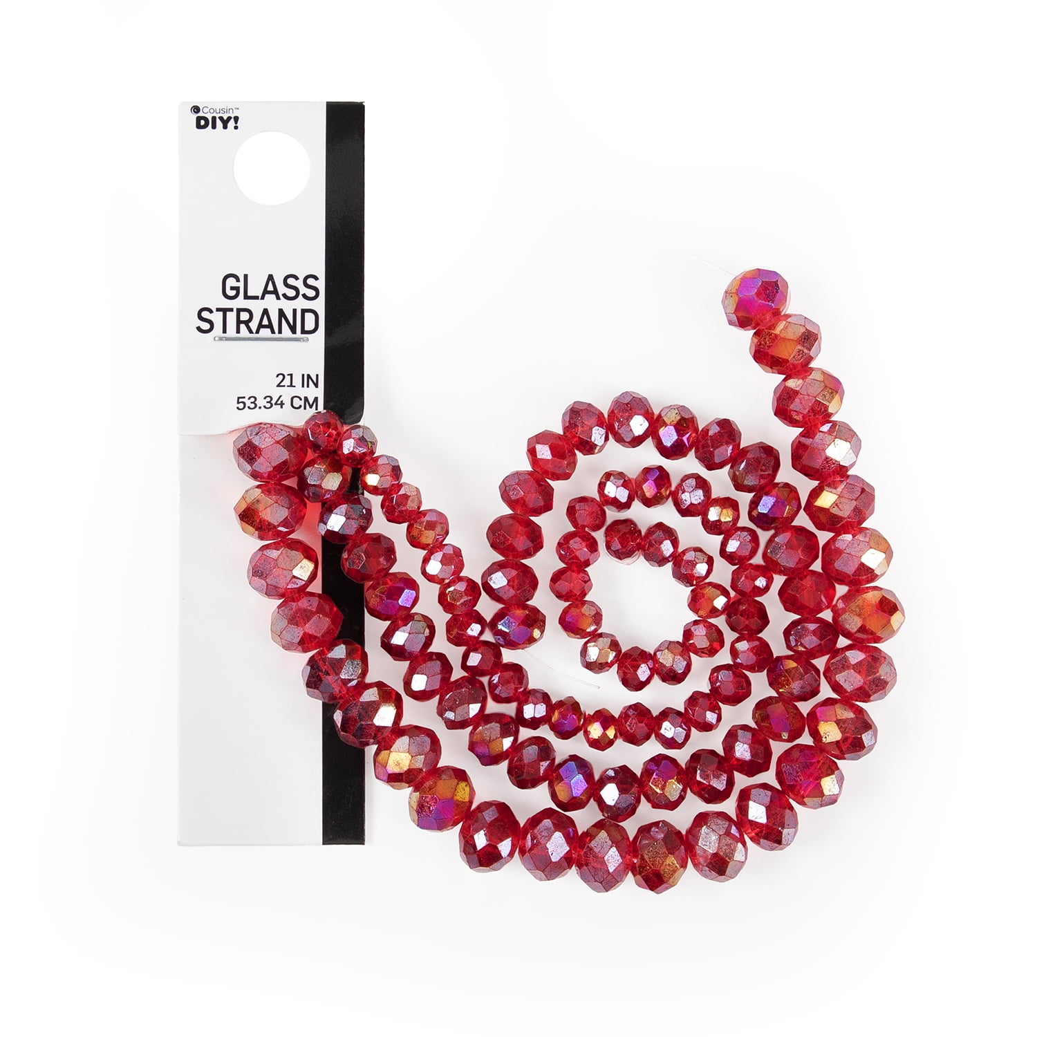 Cousin DIY Red AB Glass Rondelle Beads, 3-Strand Set, 4/6/8 mm, 88 ...