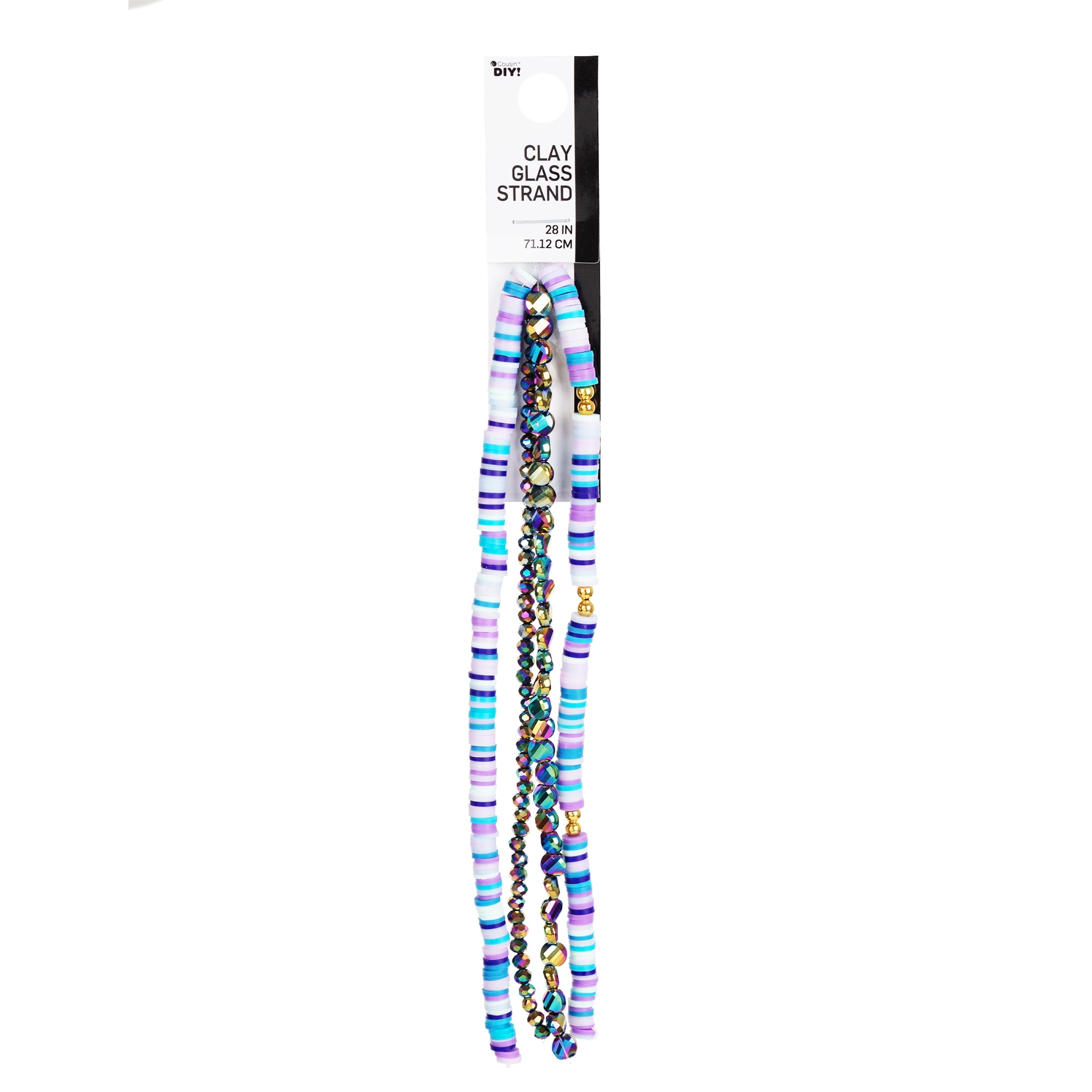 Cousin DIY 4-Strand Purple/Blue Heishi, Rainbow Glass Rondelle and Coin ...