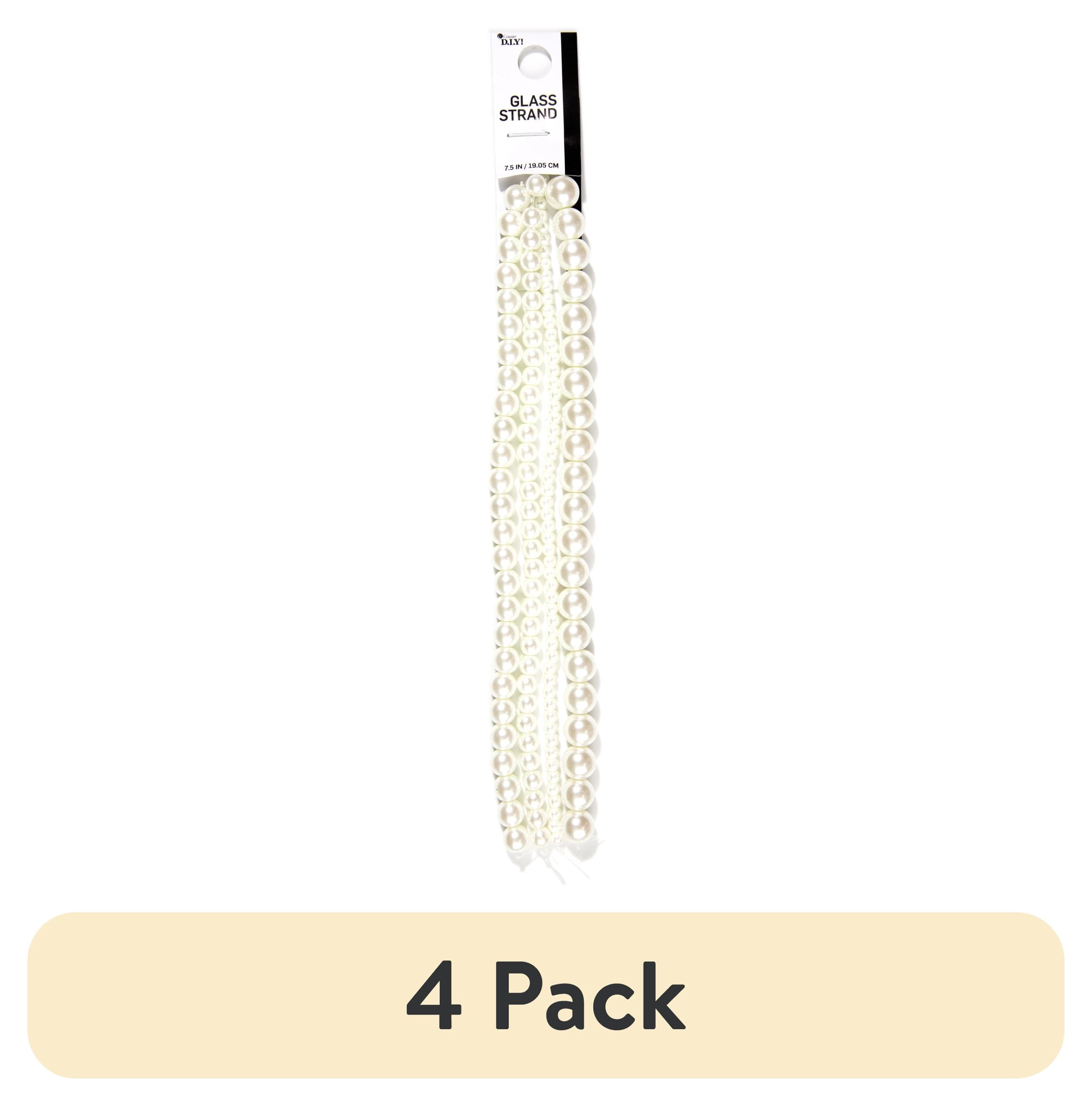 (4 pack) Cousin DIY 4-Strand White Pearl Glass Beads, 7.5 inch, White ...