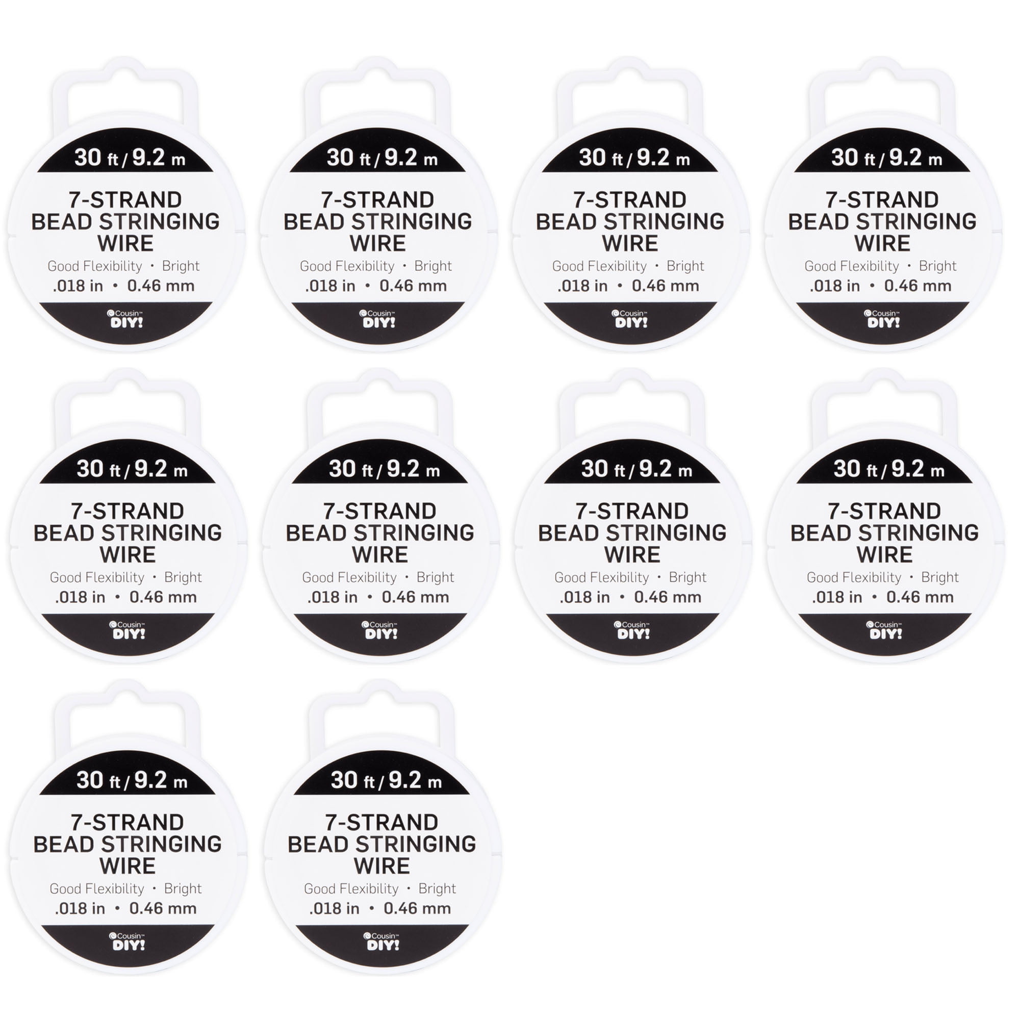 Cousin DIY 7-Strand 0.46 mm Beading String Wire, Bright Silver Finish ...