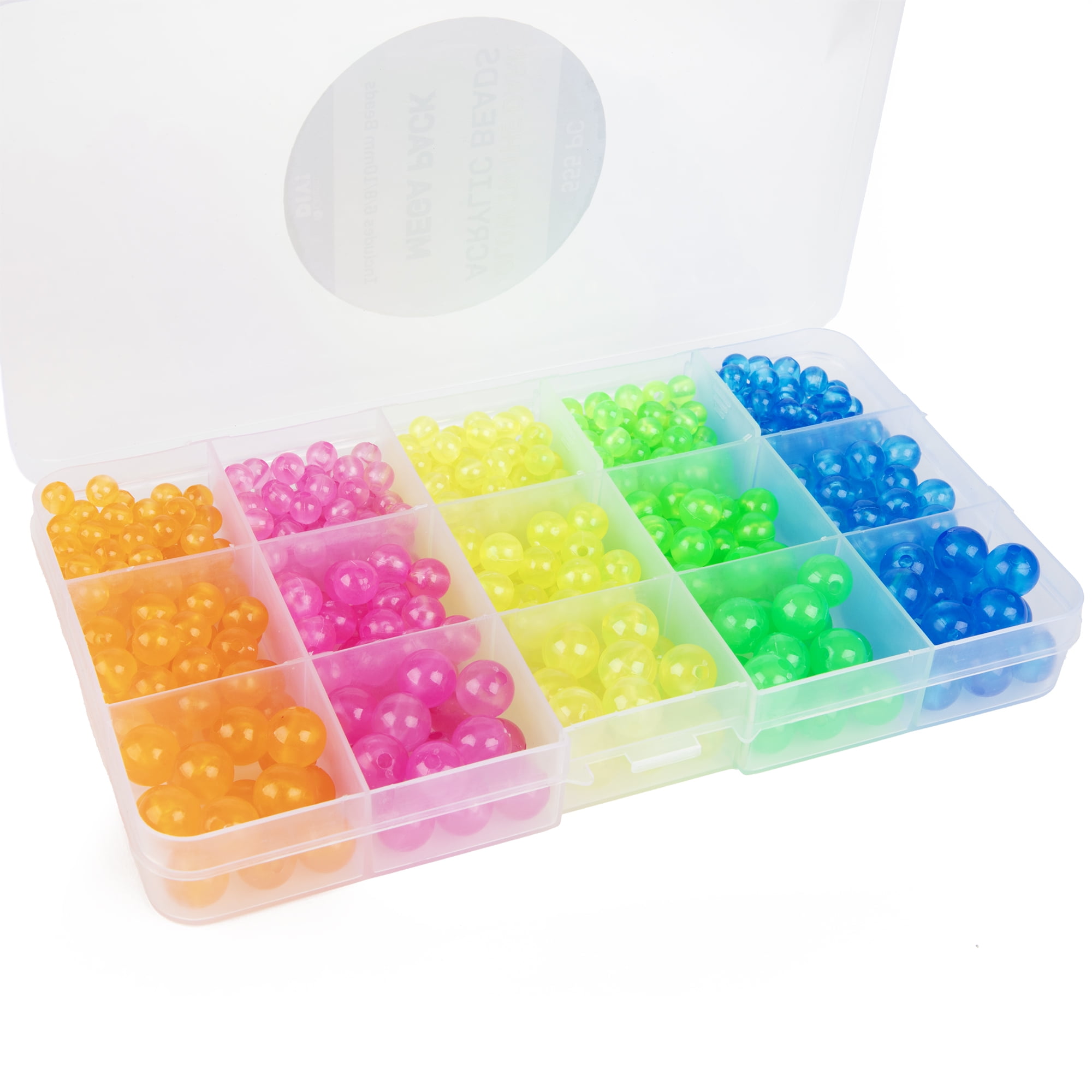 Cousin DIY Acrylic Glow in The Dark Bead Mix with Case, 155g, 400 Piece, Adult, 69995751 ...