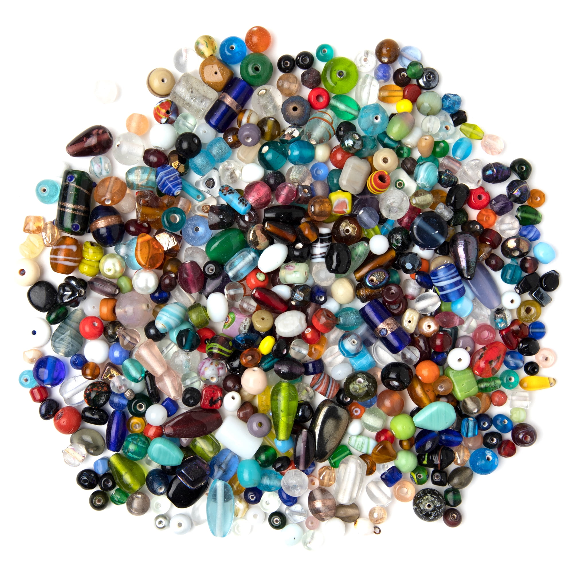 Cousin DIY Artisan Glass Bead Assortment, Multicolor, 500g, 1300 Piece ...
