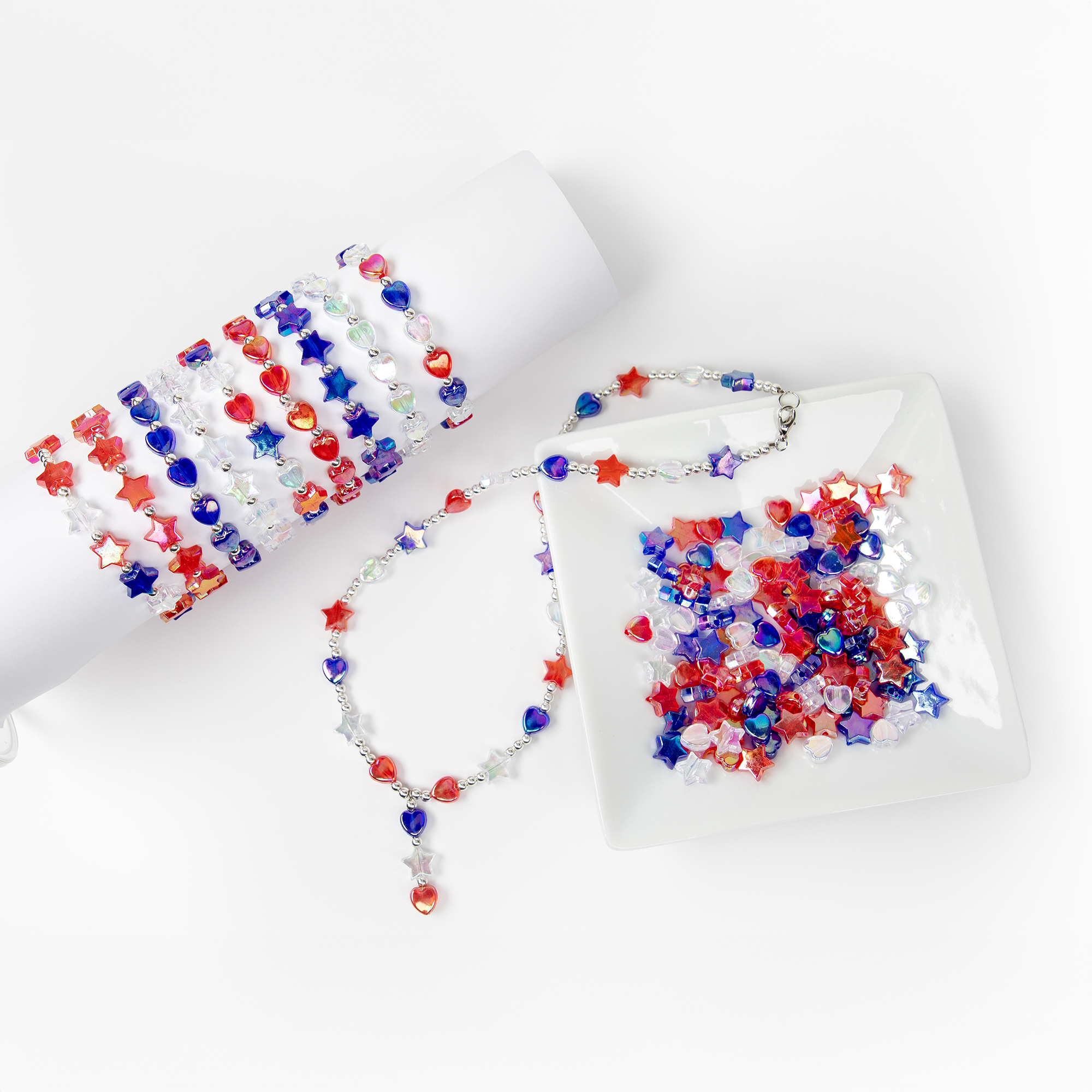 Cousin DIY Bead Mix for Jewelry Making, Patriotic Red White & Blue ...