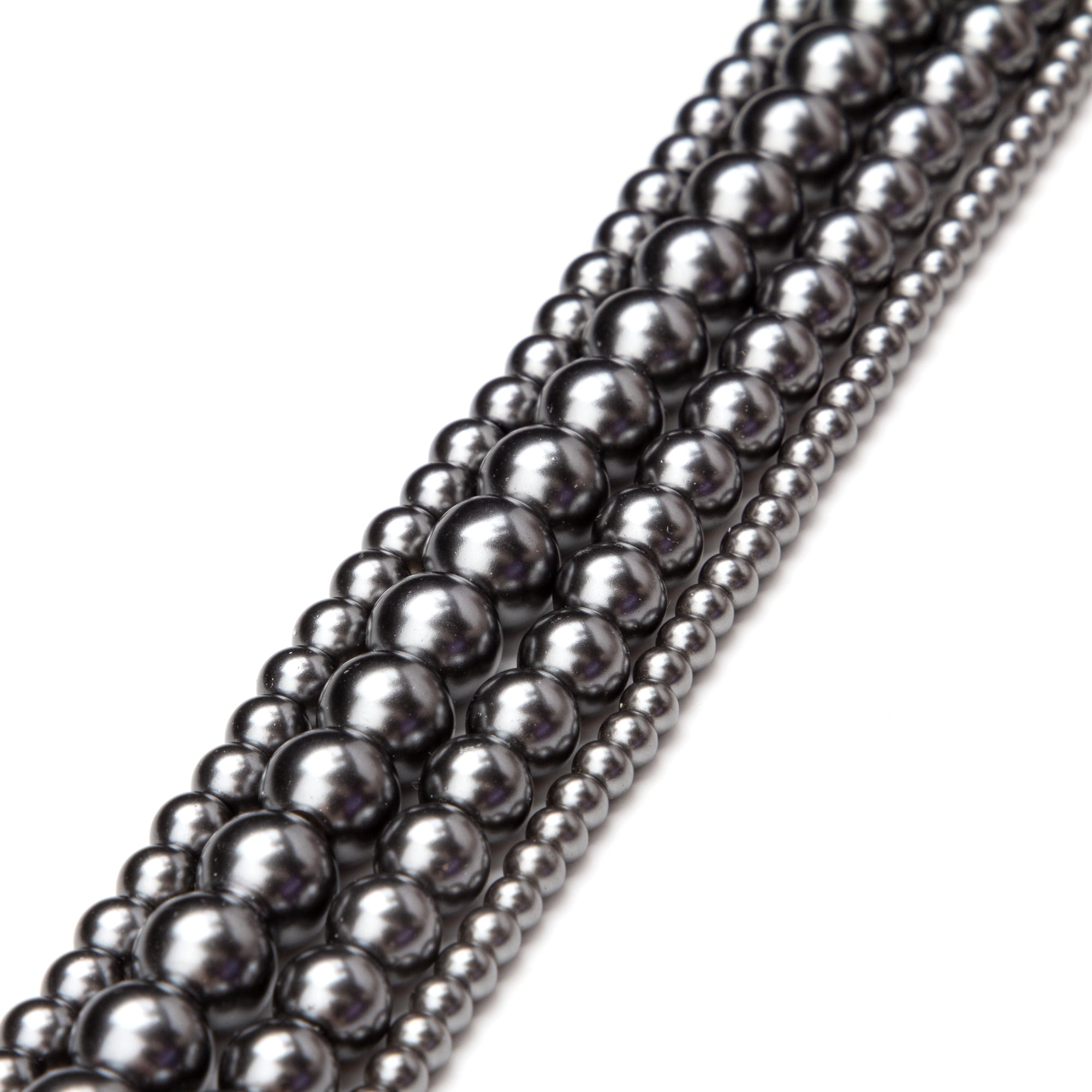 Cousin DIY Black Pearl Glass Bead Strand in Multiple Sizes, 7.5 inch ...