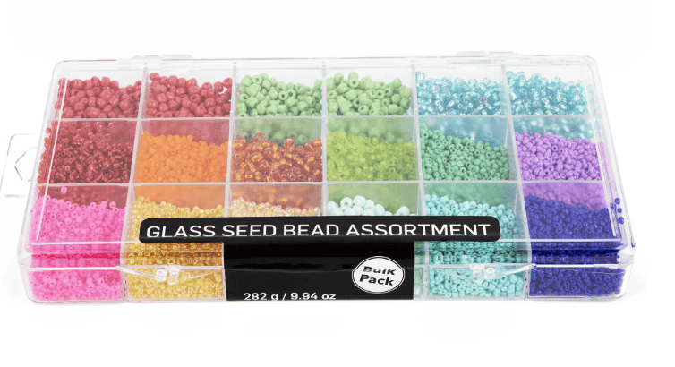 Cousin DIY Bright Rainbow Glass Seed Bead Value Bulk Pack, 282g, 10000 ...
