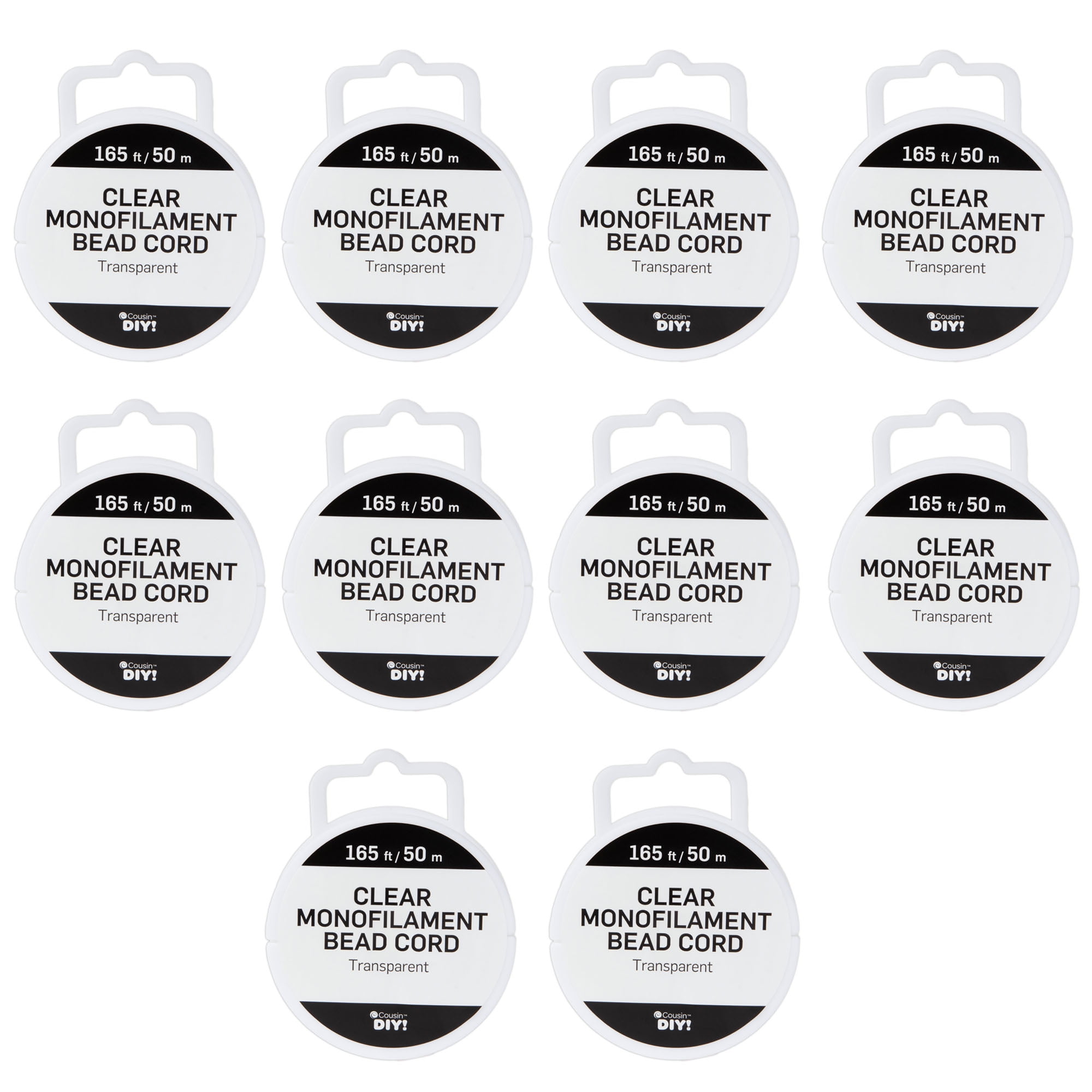 Cousin DIY Clear Monofilament Beading Cord, 0.30 mm - 164 ft. Each - 10 ...